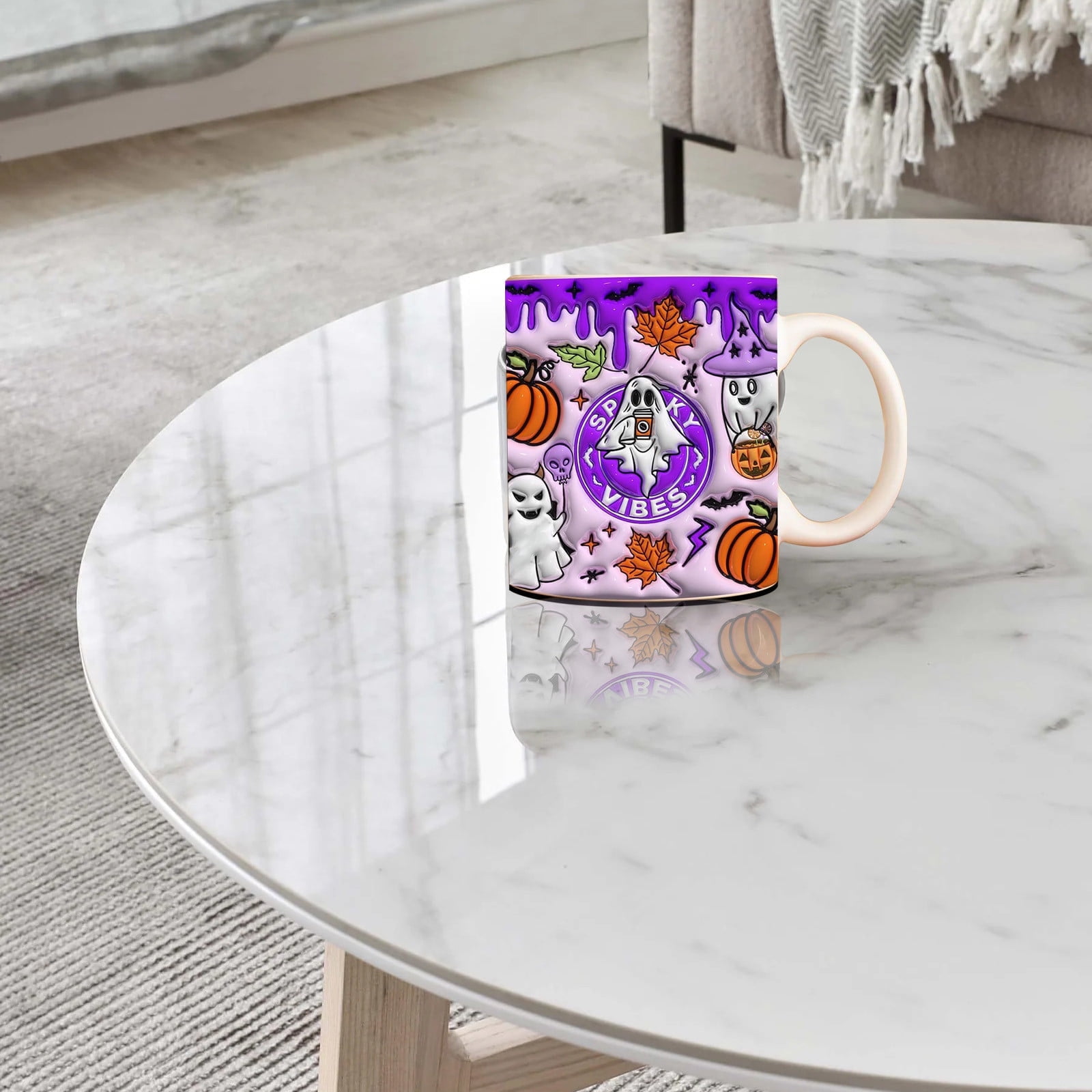 PGYONG New Spooky Halloween Coffee Mug Water Mug Halloween Pumpkin,12oz ...