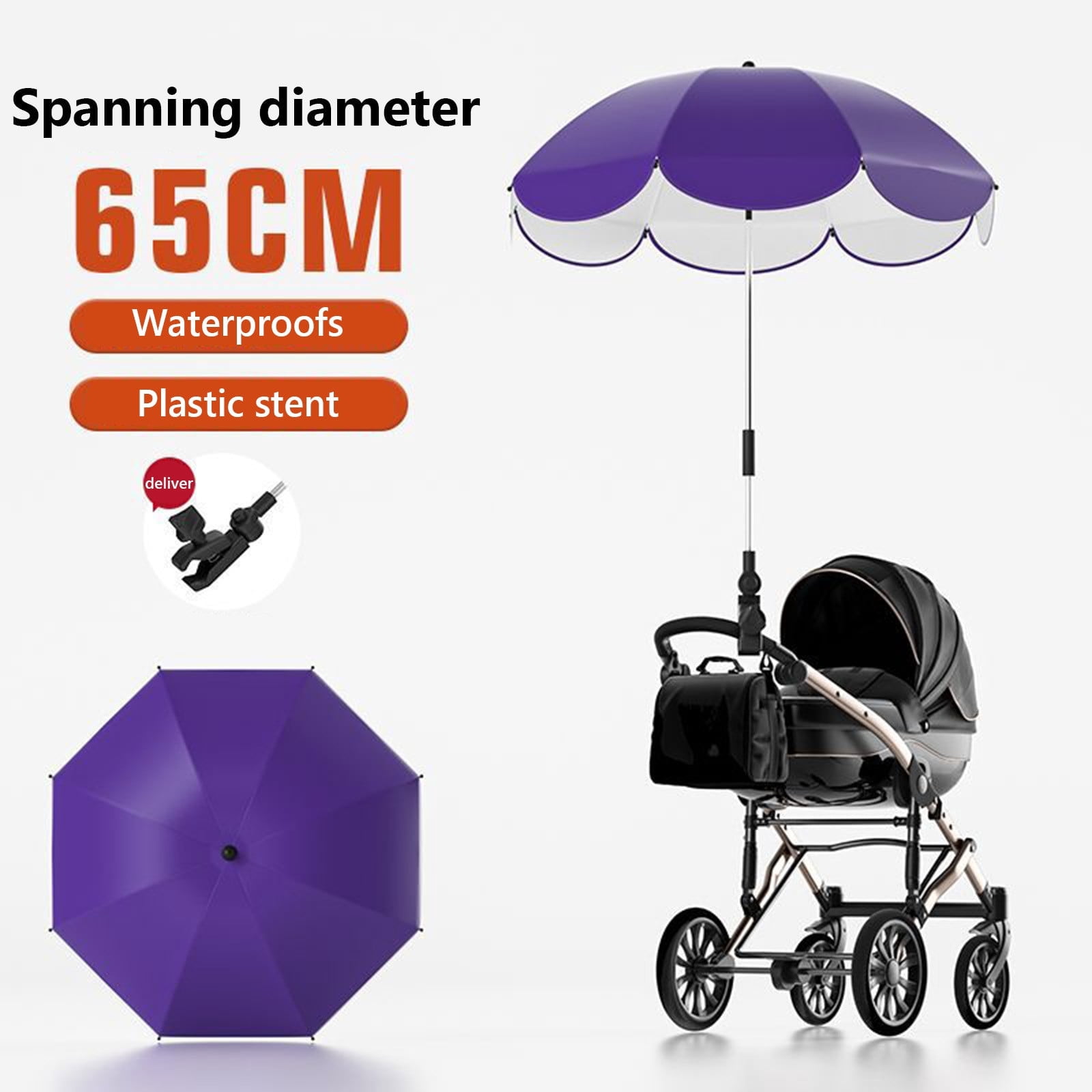 PGYONG Universal Baby Pram Umbrella Shade Umbrella Sunshade for ...
