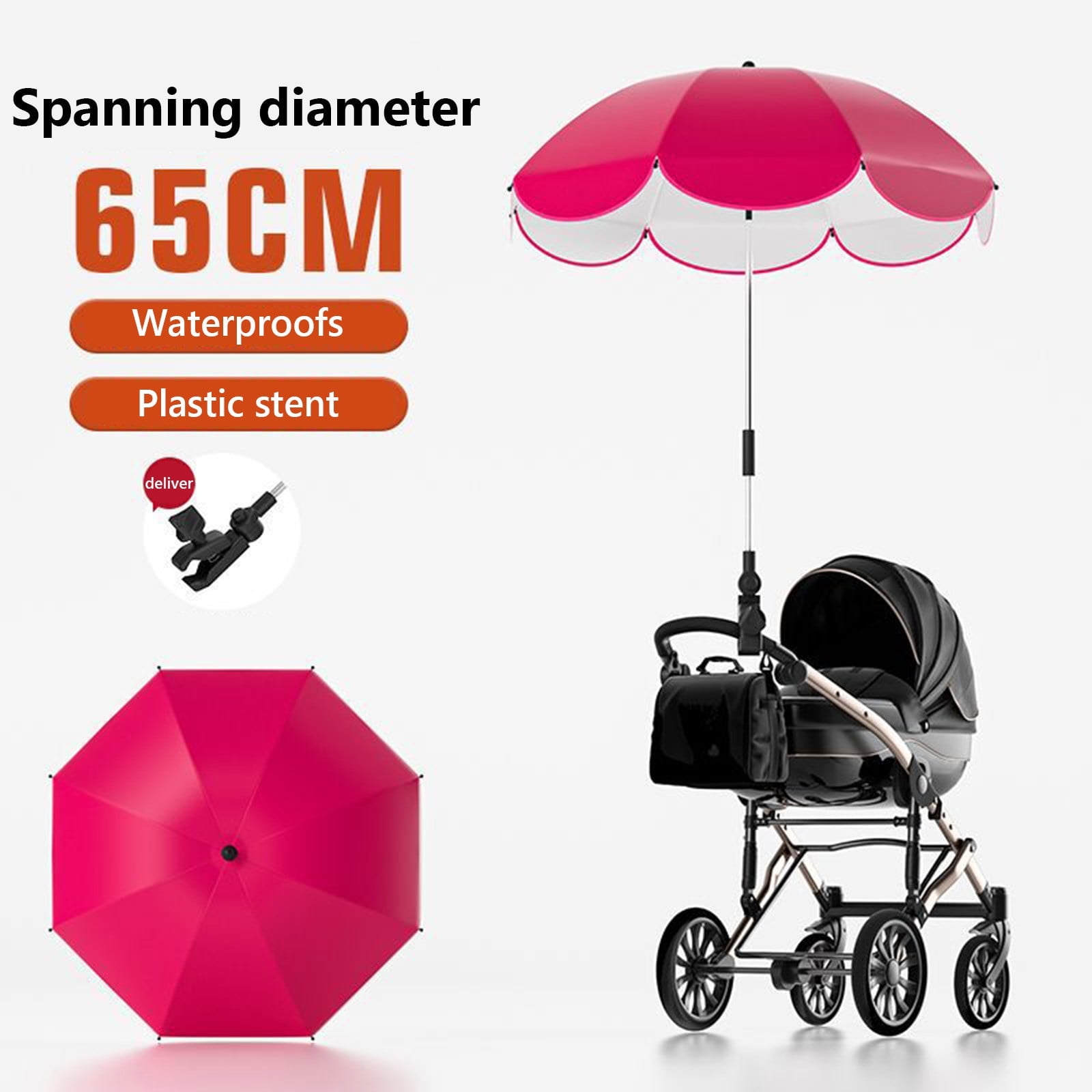 PGYONG Rollbacks Universal Baby Pram Umbrella Shade Umbrella Sunshade ...