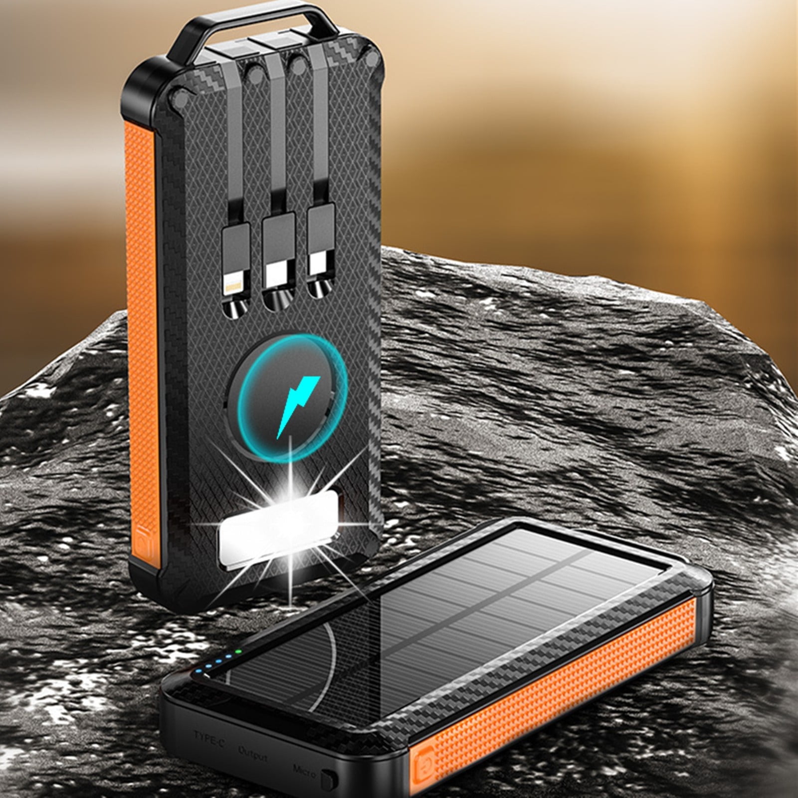 PGYONG Solar Charger Power Bank Digital Display Portable Charger ...