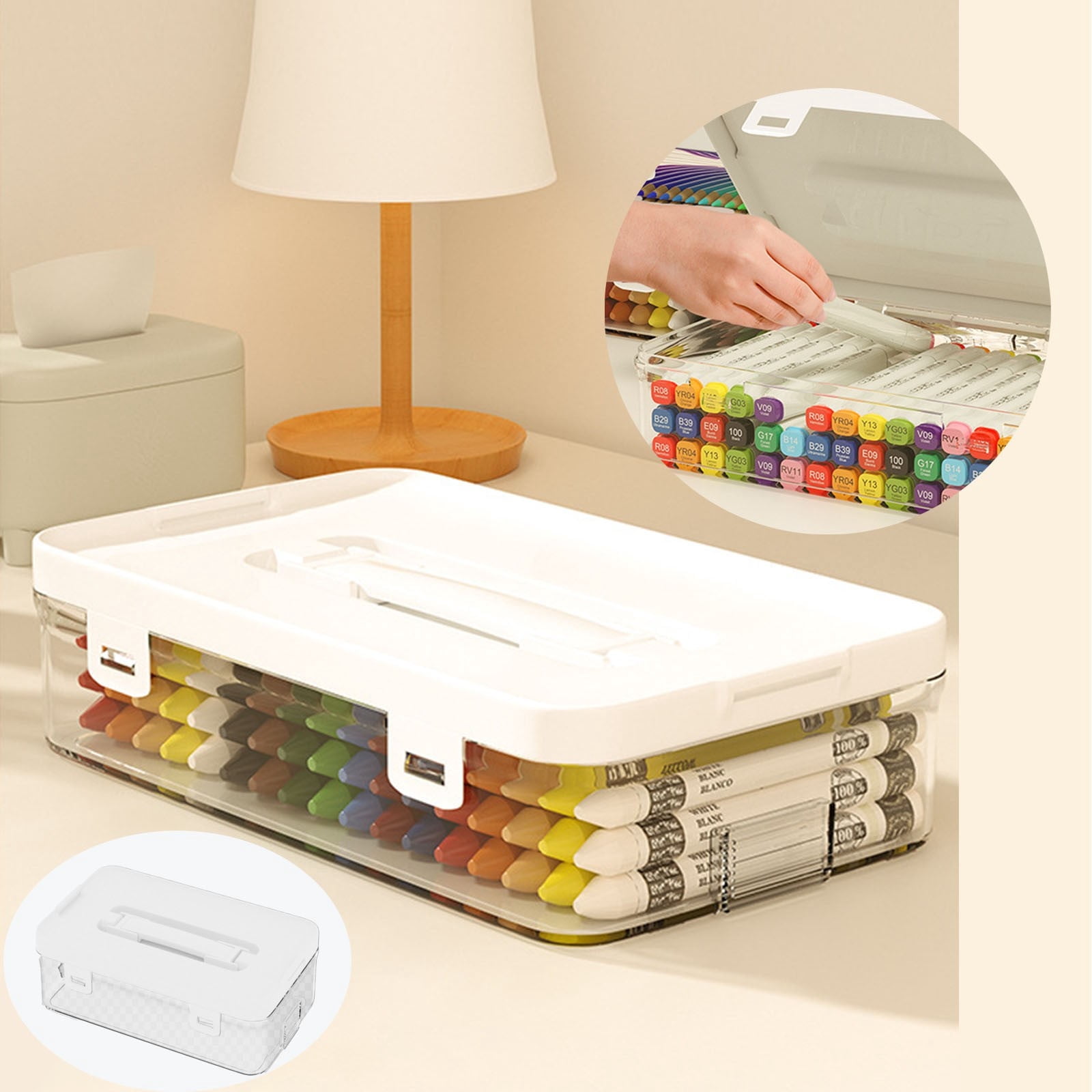 PGYONG Transparent Portable Plastic Storage Box with Lid Used for ...
