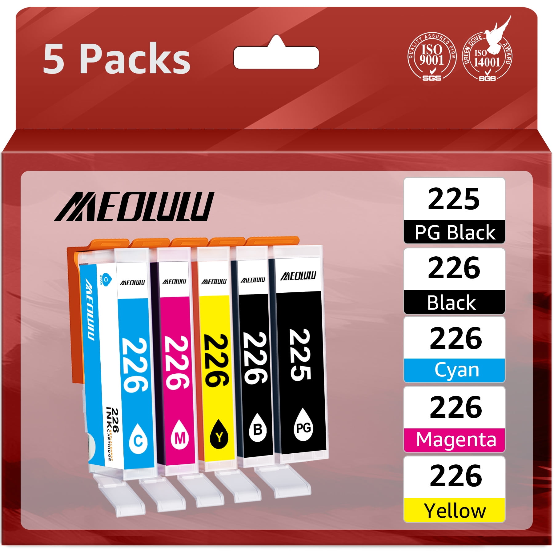 PGi-225 and CLI-226 Ink Cartridge Compatible for Canon PIXMA MG5120 ...