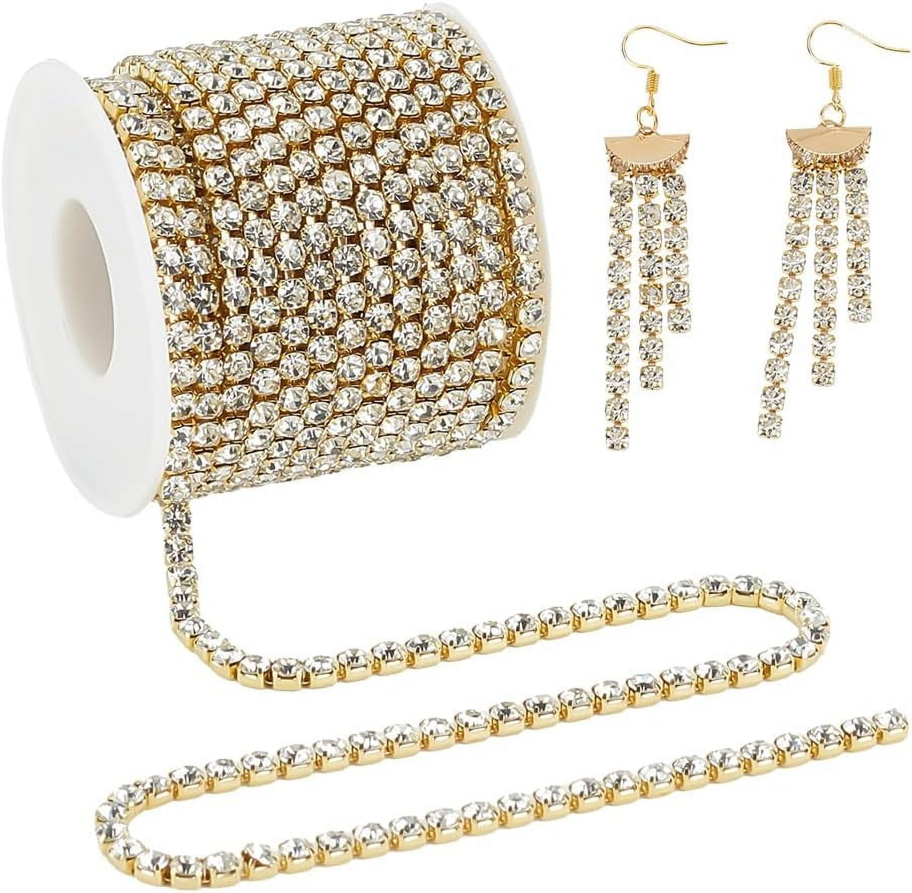 PH 10 Yard 4mm Gold Rhinestone Chains Rhinestone Trim Rhinestones Close ...