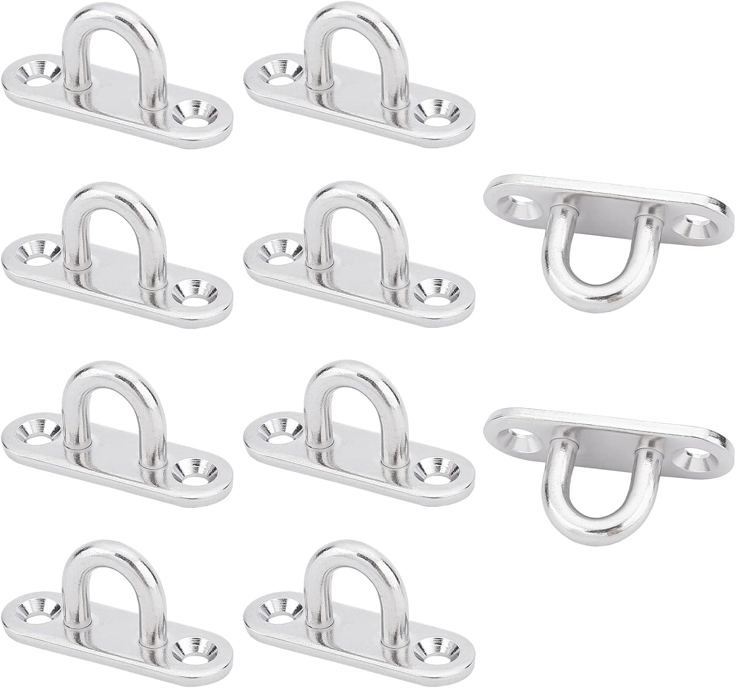 PH 10pcs Stainless Steel Eye Plate M5 Heavy Duty Ceiling Ring Hooks ...