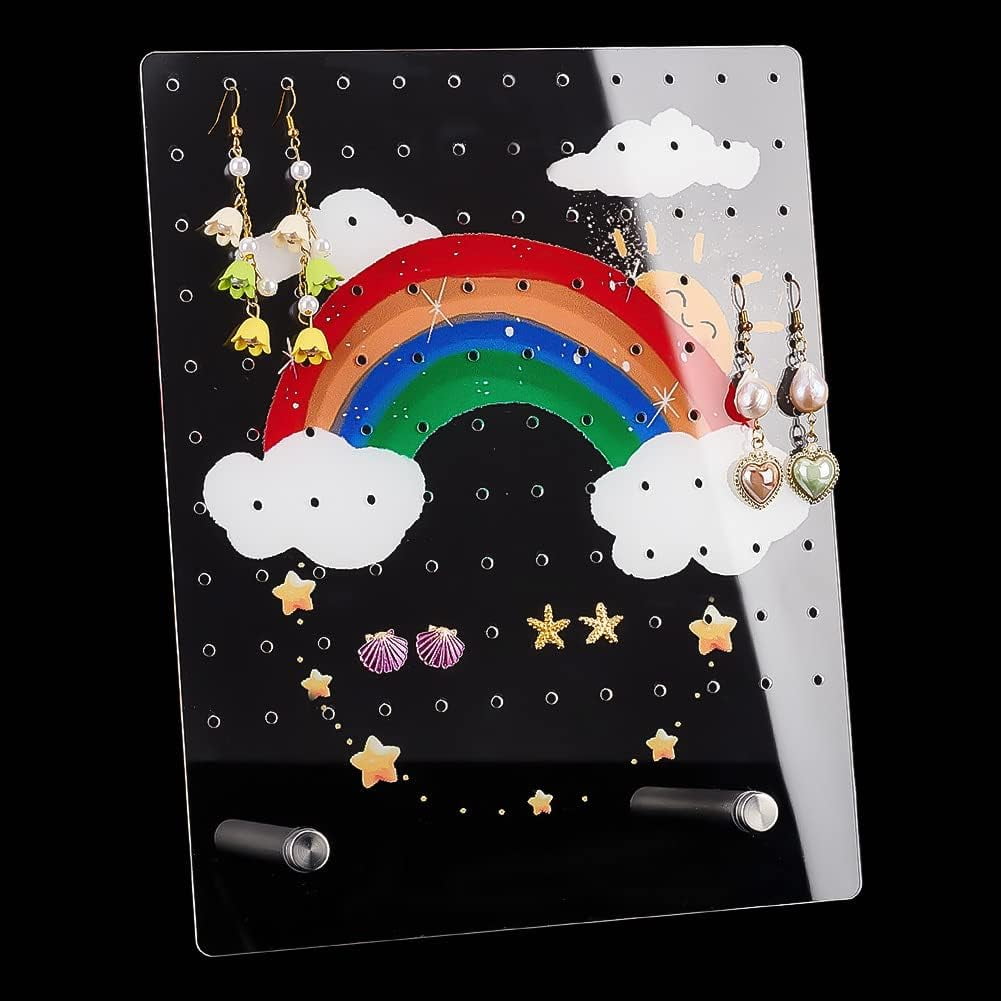 PH 120 Holes Earring Holder Rainbow Earrings Display Stands L-Shaped ...
