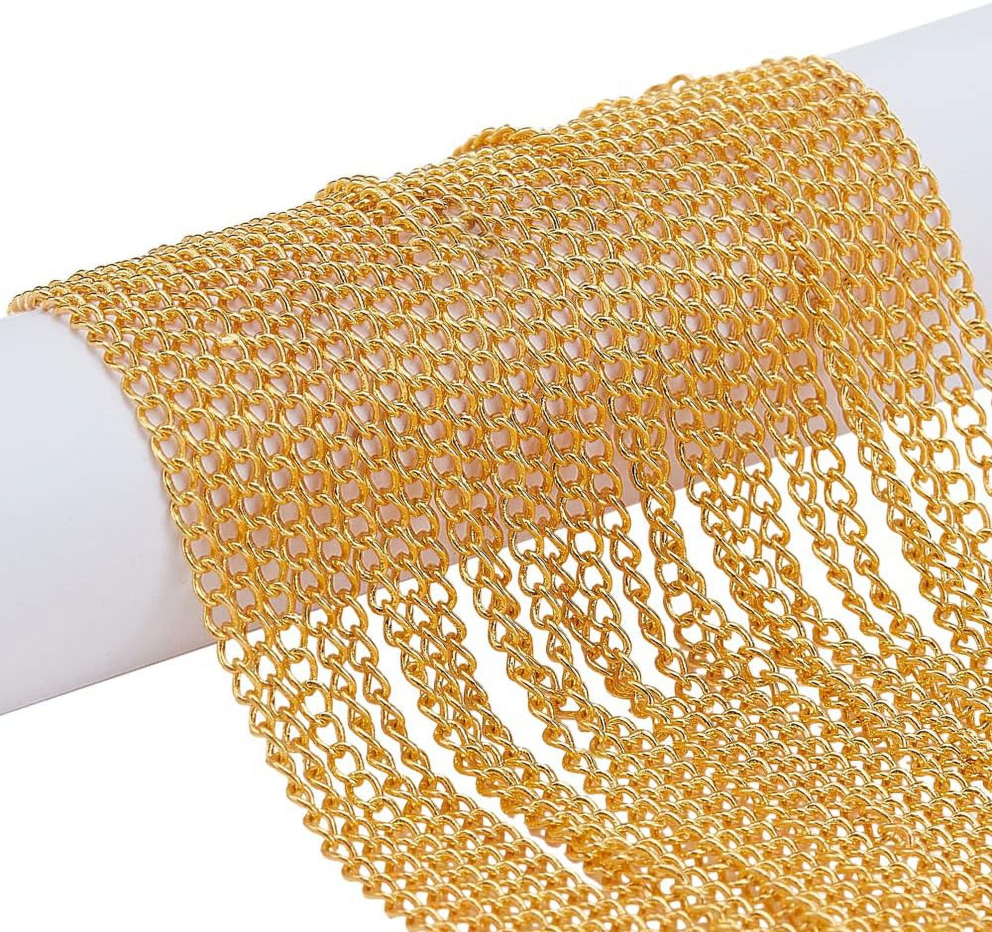 PH 16 Feet Brass Cable Chains Golden Extender Chains 2mm Jewelry Making ...
