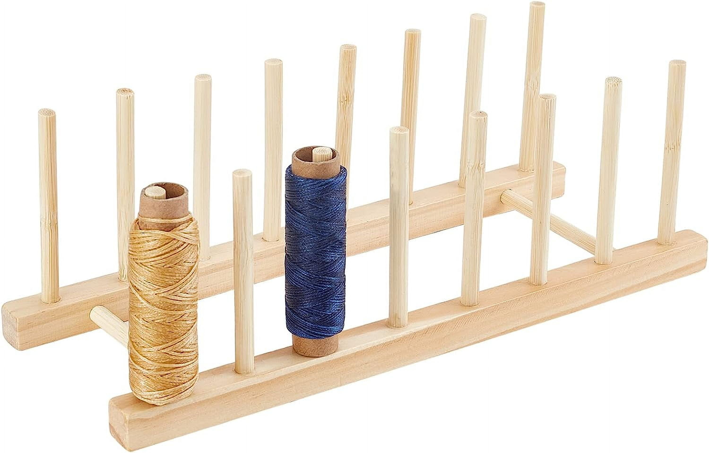 PH 16 Spools Wood Thread Rack 1 Set Sewing Embroidery Thread Cone ...
