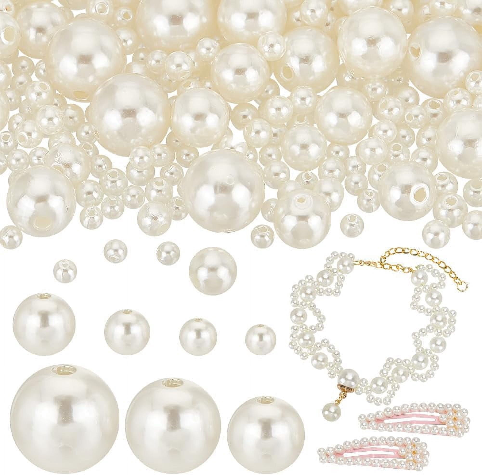 PH 1636pcs Creamy White Pearl Beads 4/5/6/8/10/12/14mm Round Craft ...