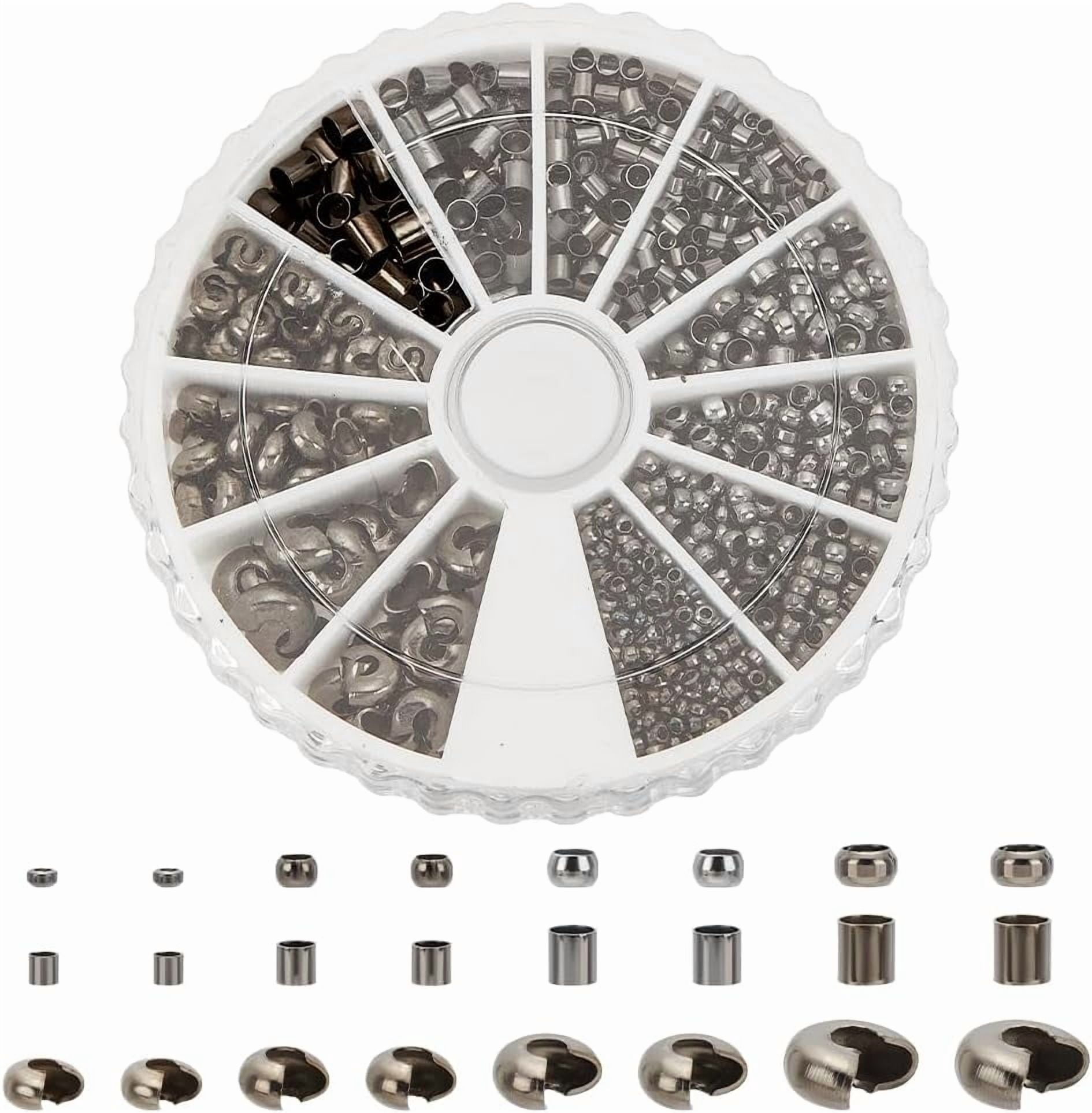 PH 1645pcs 1.5~3mm Brass Tube Crimp Beads 3~5mm Crimping Beads Knot ...