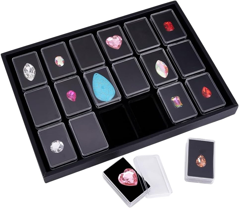 PH 18 Gem Holder with Case 2.2x1.4 inch Square Gemstone Storage Box ...