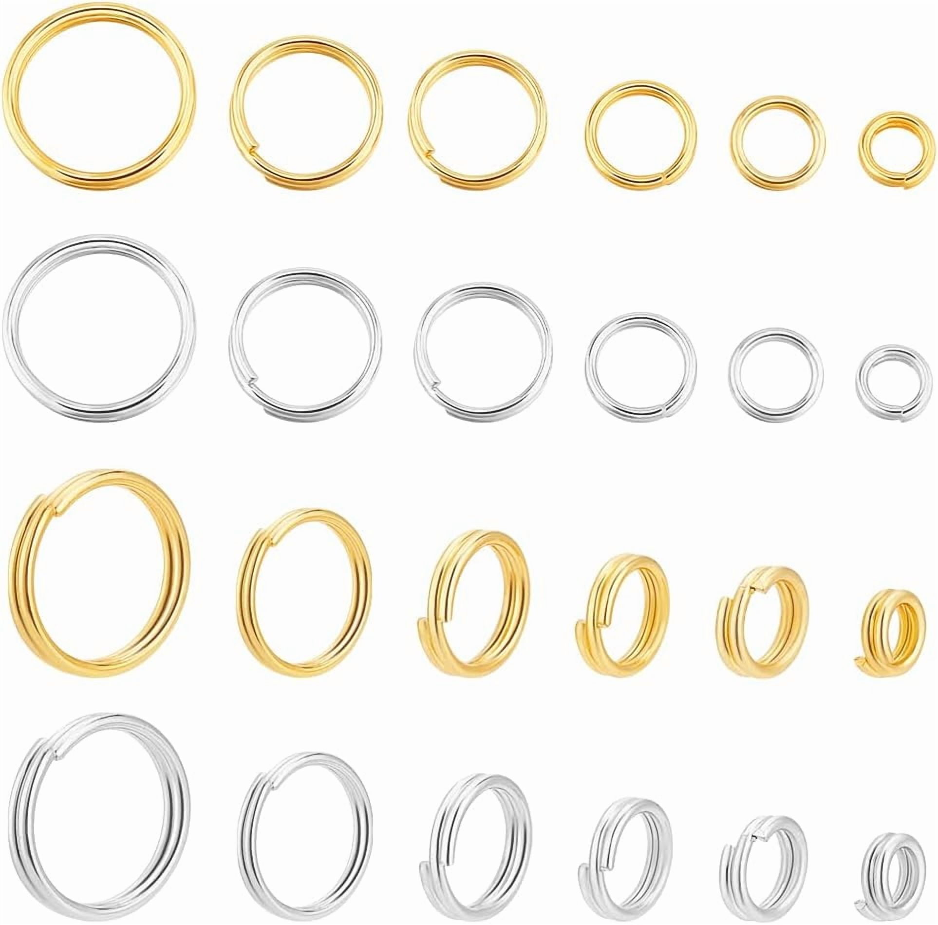 PH 180pcs Jump Rings Split Jump Rings Connector Rings 6 Sizes Round ...