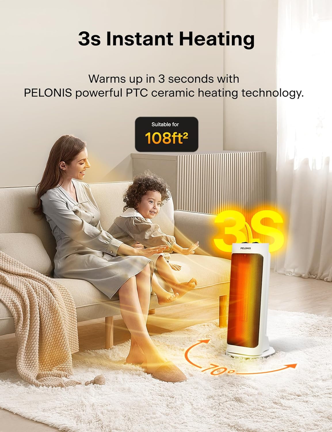 PH-19J 1500W Fast Heating Ceramic Space with Programmable Thermostat ...