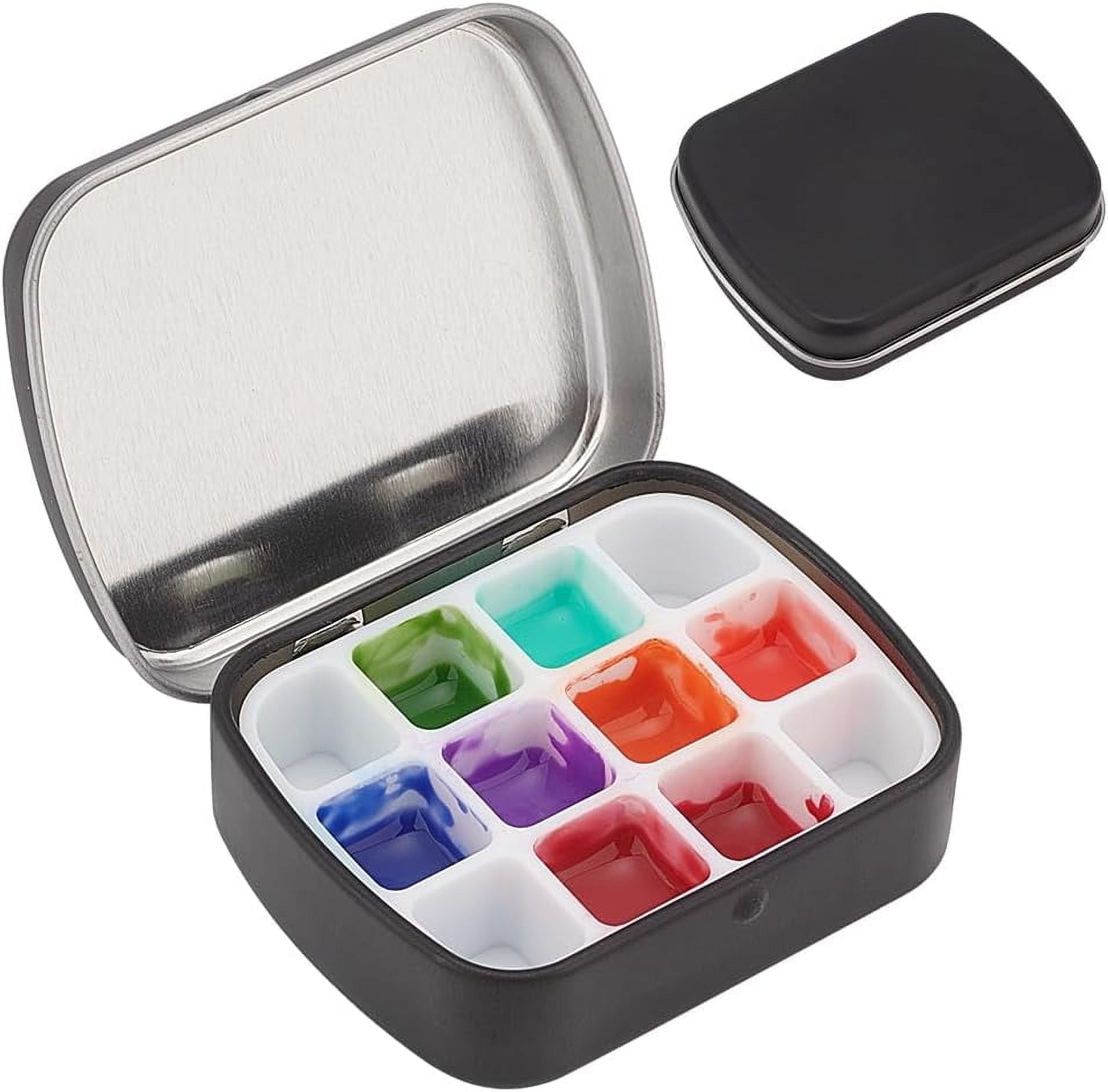 PH 2 Sets Mini Empty Watercolor Palette Box Portable Paint Tray Palette ...