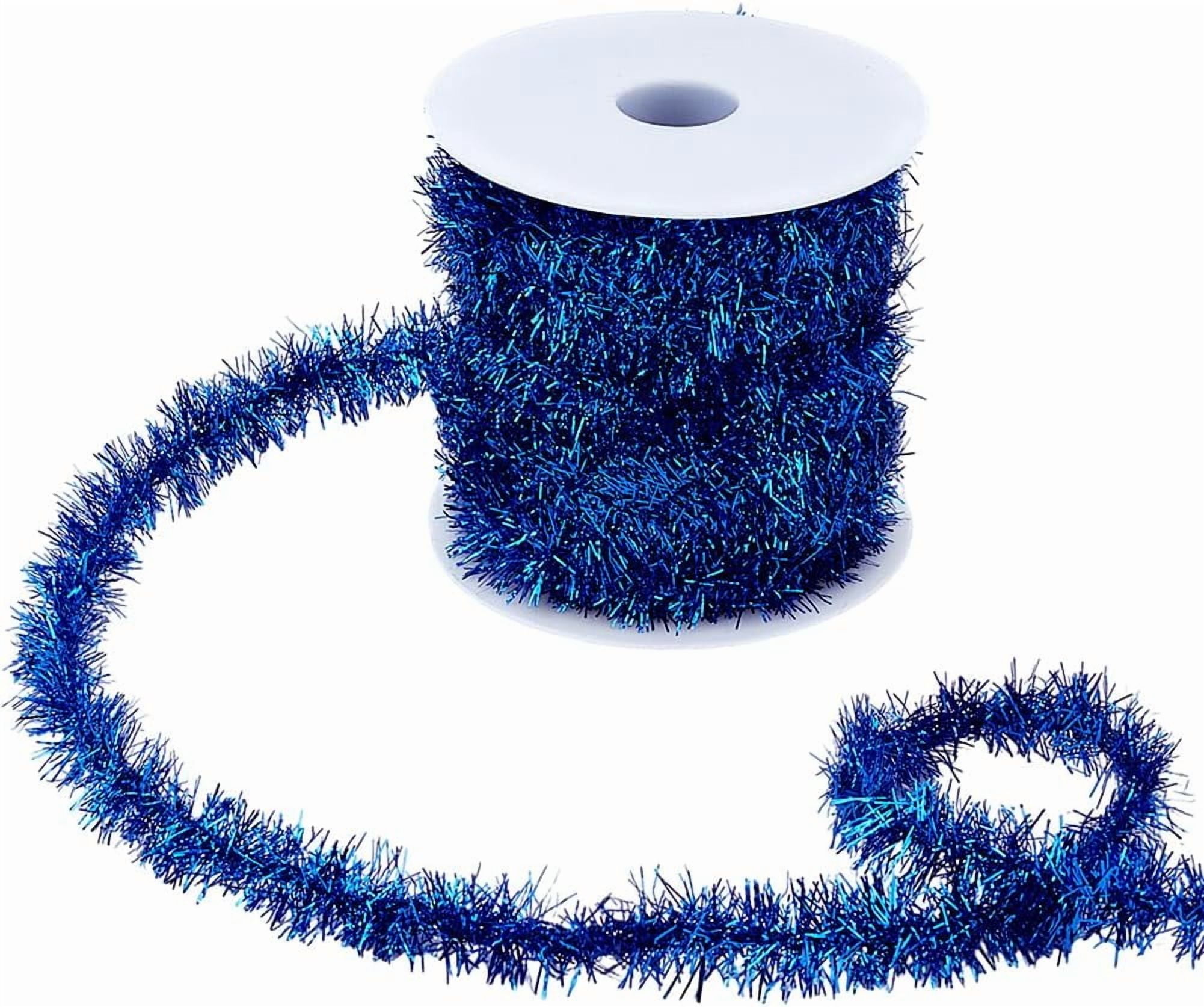PH 21.8 Yards Blue Thin Tinsel Garland 0.8 Inch Decorative Garland ...