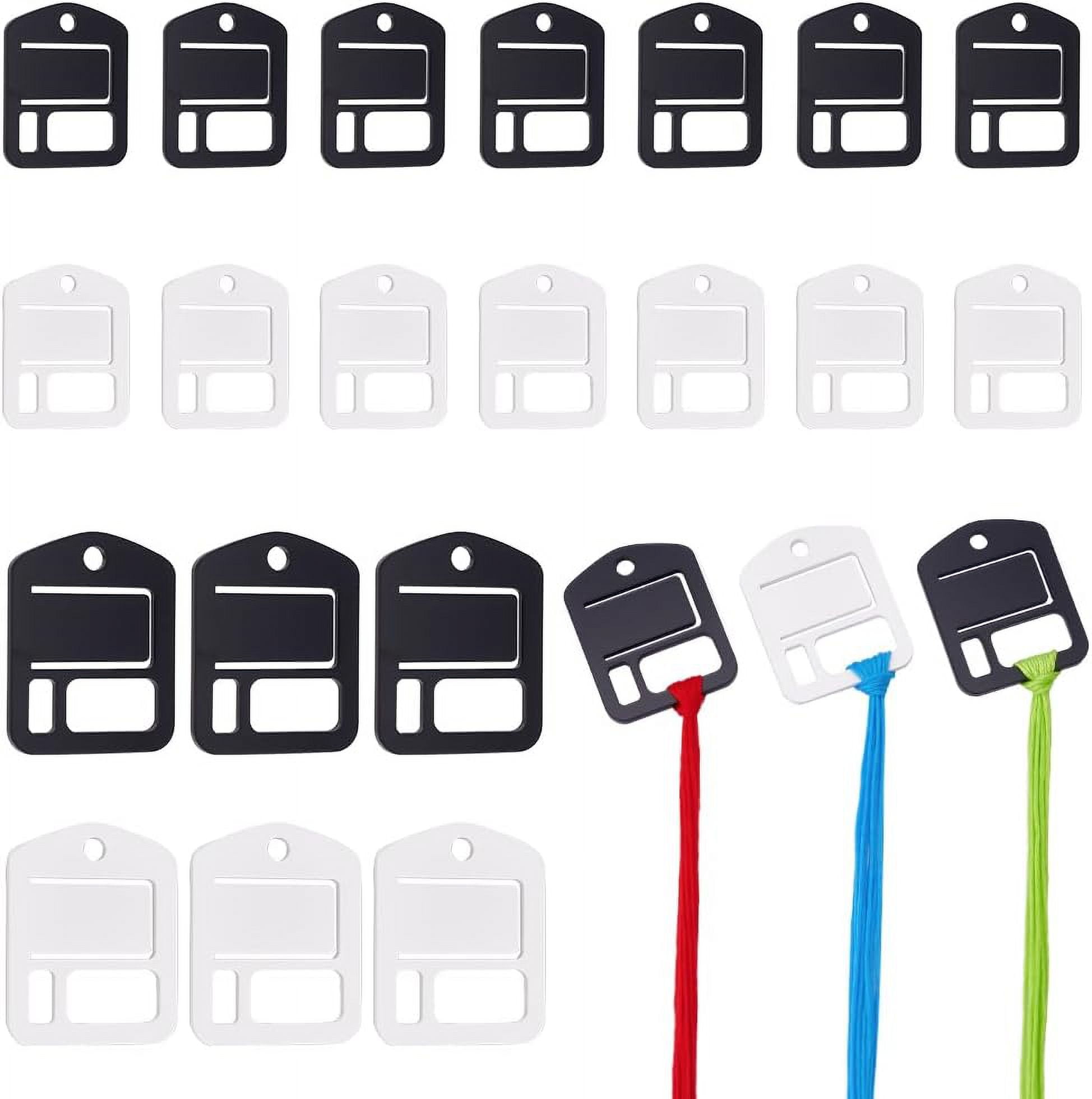 PH 24pcs Acrylic Floss Drops Black White Embroidery Thread Chip ...