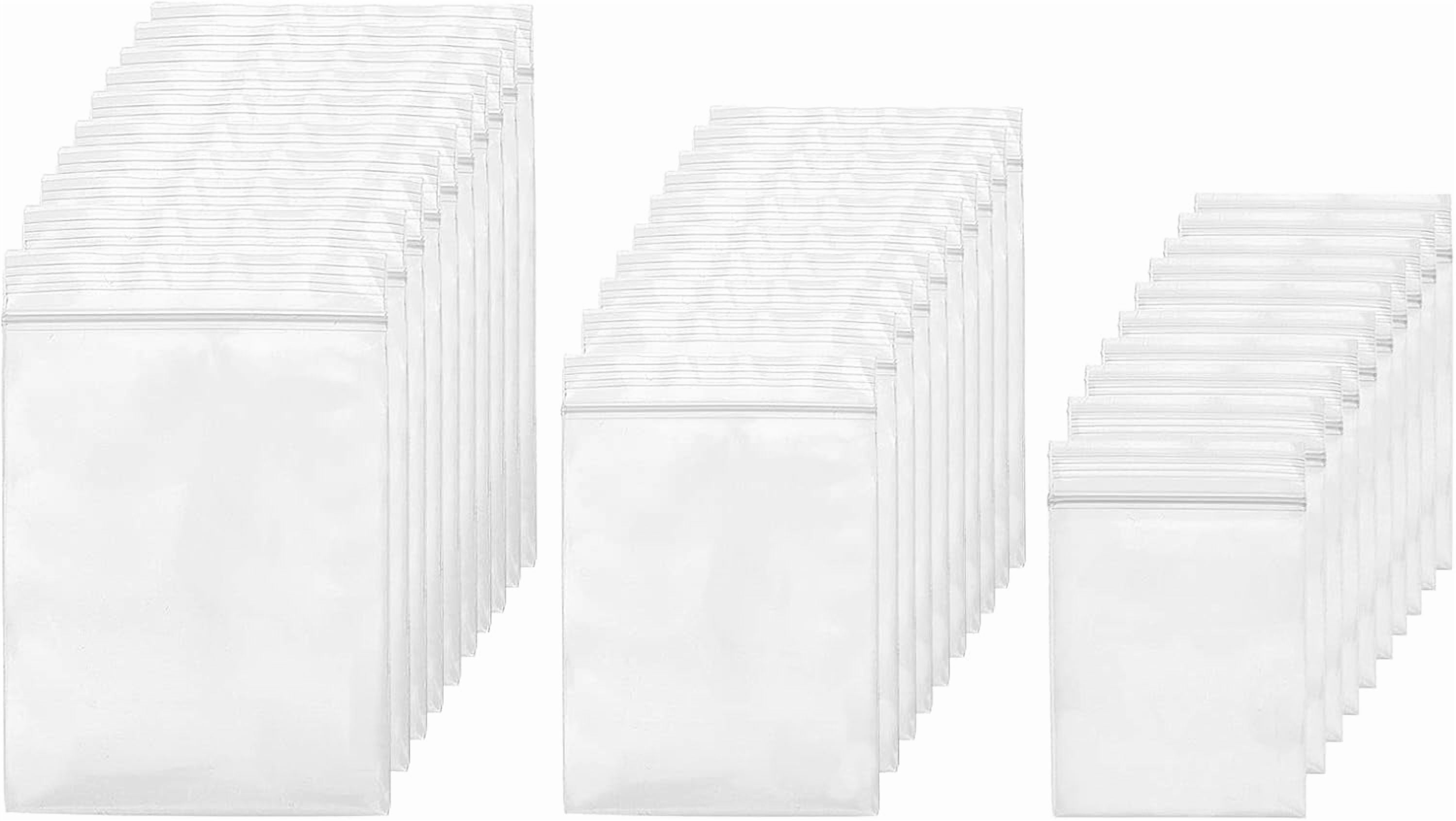 PH 300pcs 3 Sizes Clear Plastic Bags Resealable Zip Bags Plastic Bags ...