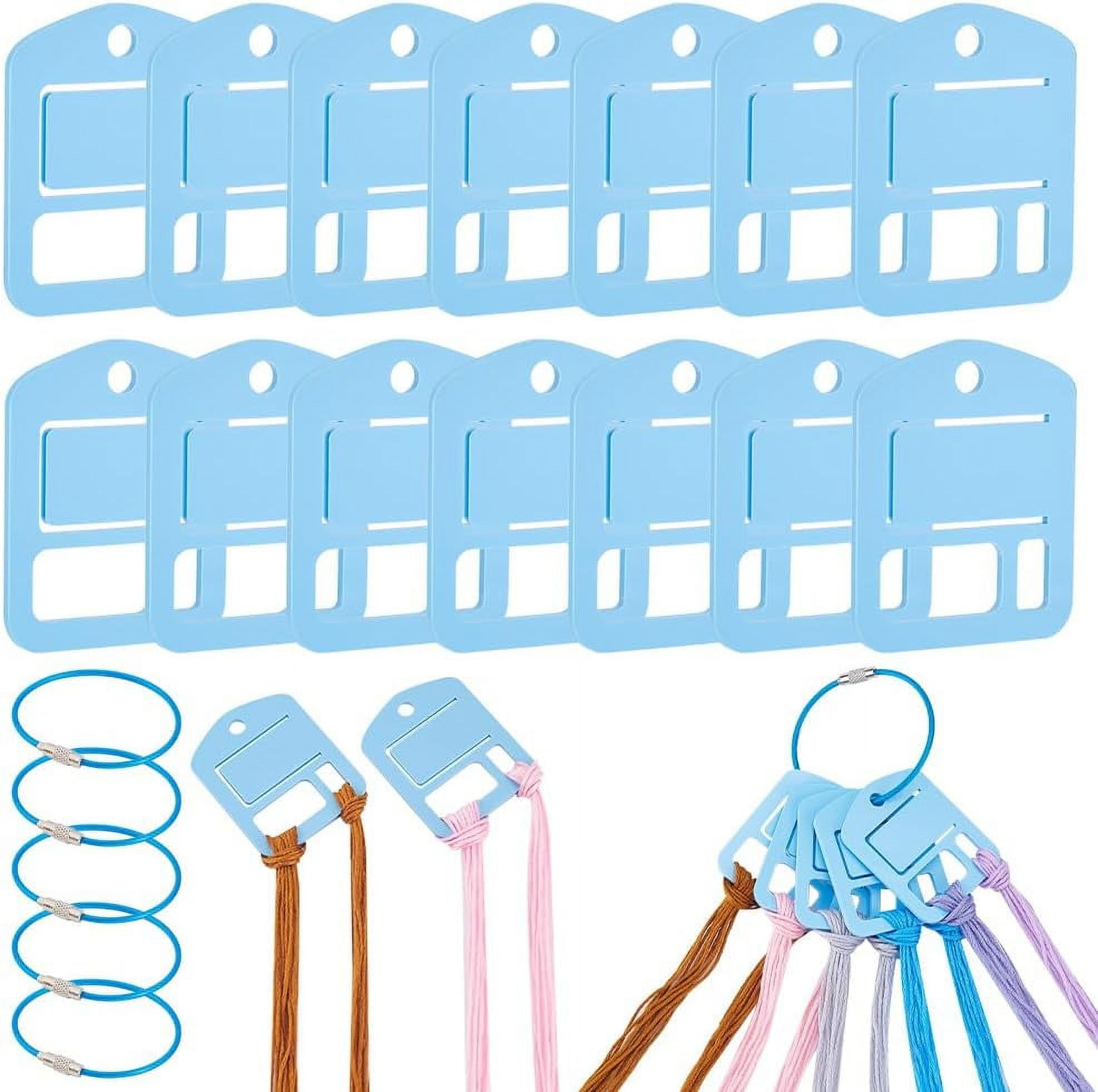 PH 30PCS Blue Acrylic Floss Bobbins Embroidery Floss Thread Drops ...