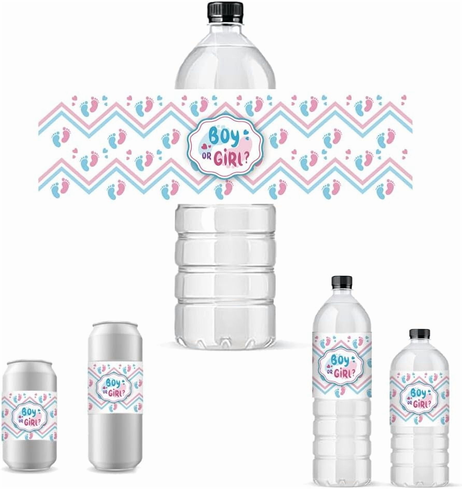 PH 30pcs Gender Reveal Water Bottle Labels Shower Stickers Decorative ...