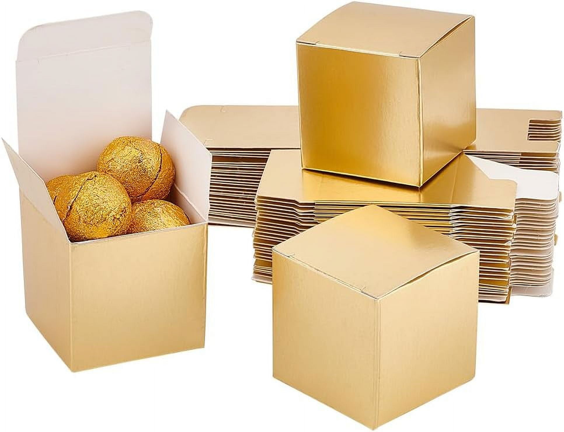 PH 30pcs Golden Gift Box 2x2x2 inch Christmas Cookie Box Cube Gift ...