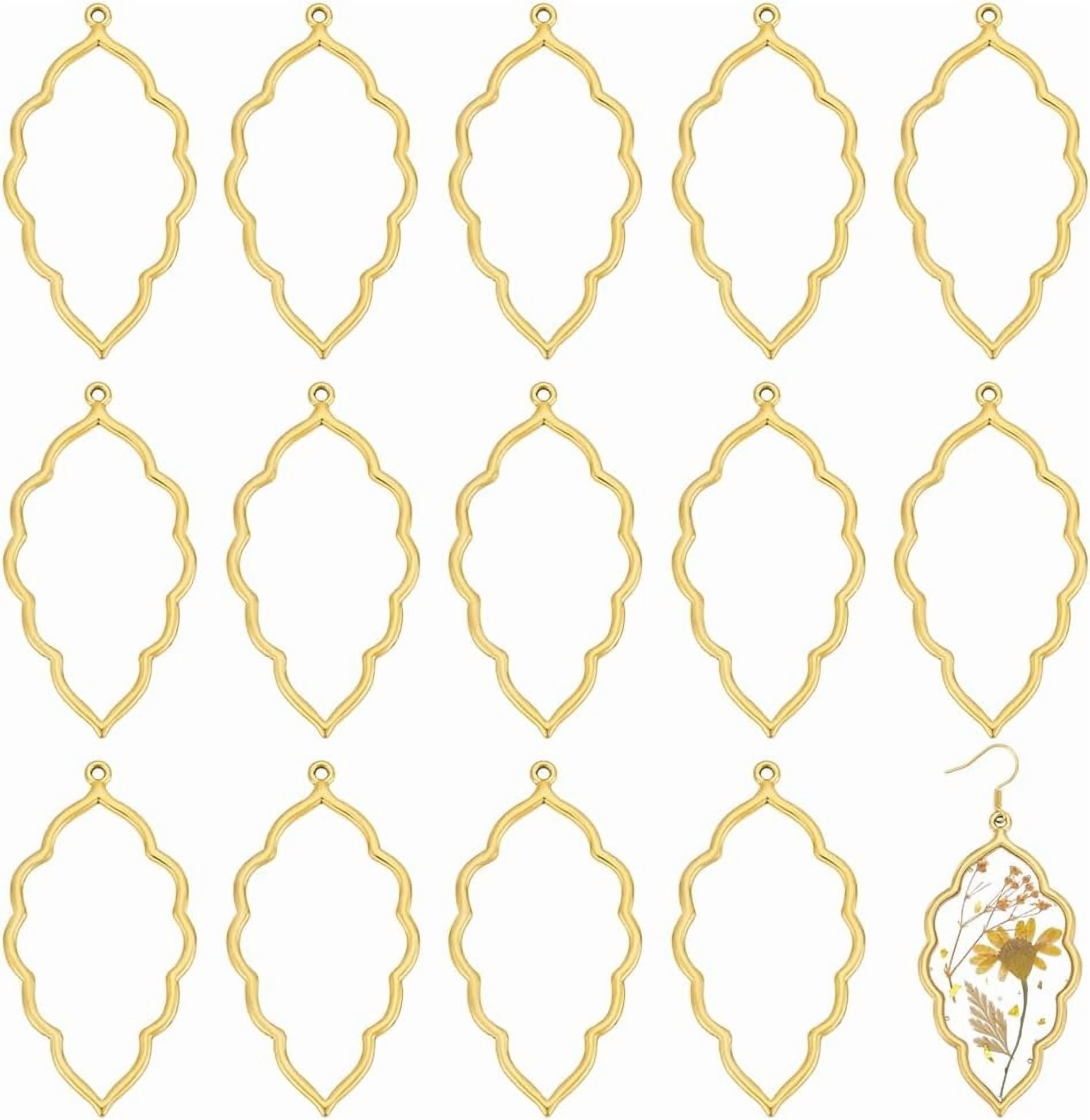 PH 30pcs Leaf Open Bezel Charms 2.5x1.3 Inch Large Open Frame Pendant ...