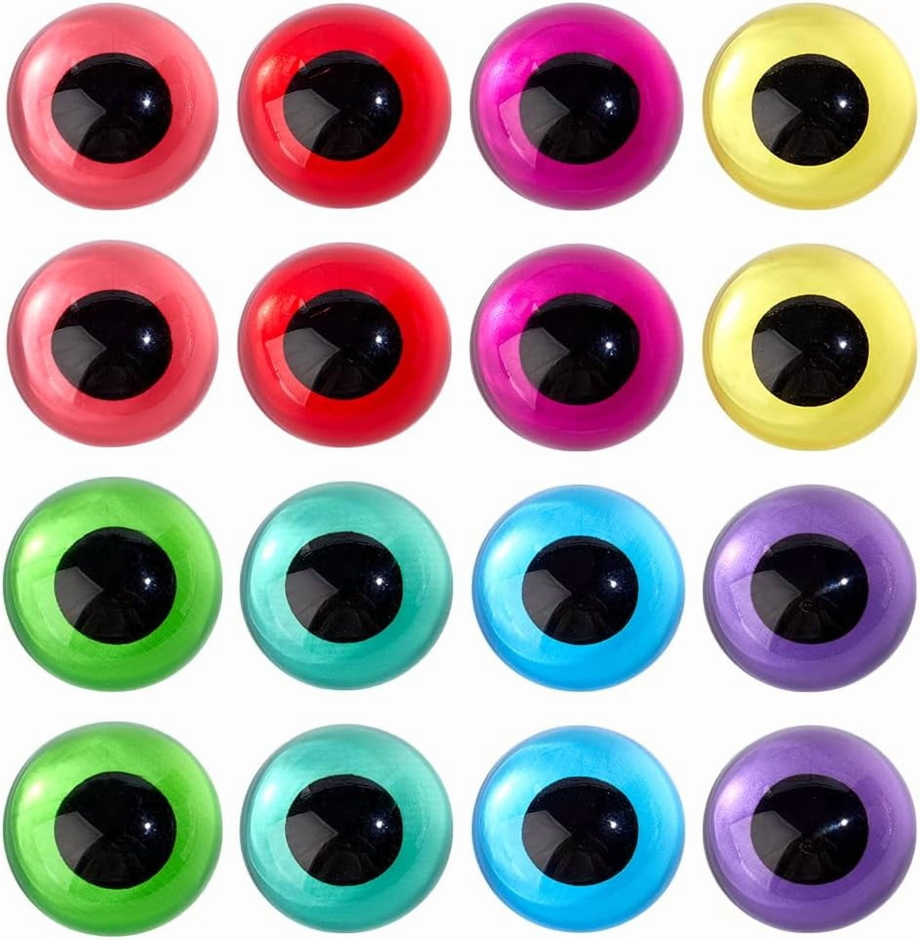 PH 32pcs 30mm Glass Eyes Cabochons 8 Colors Animal Craft Eyes Flatback ...