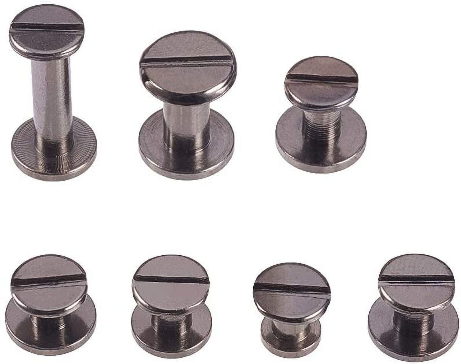 PH 35 Sets 7 Styles Brass Flat Studs Rivets Screw Back Metal ...