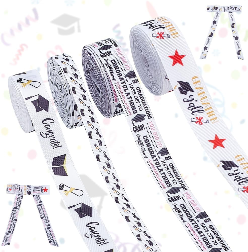 PH 4 Styles Graduation Ribbon 3 Sizes Congrats Grad Ribbons Polyester ...