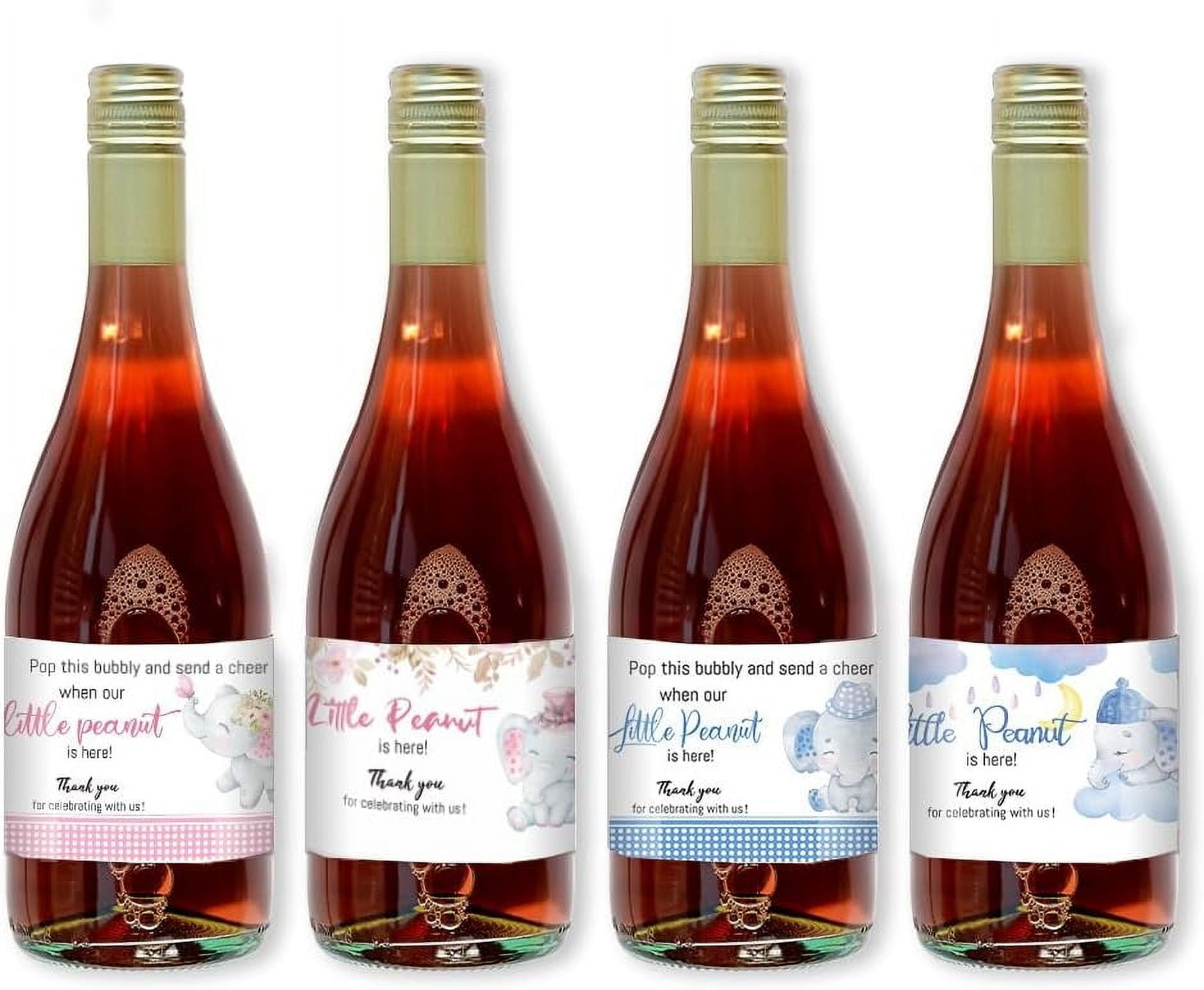 PH 40pcs 4 Styles Elephant Wine Bottle Labels Mini Champagne Labels ...