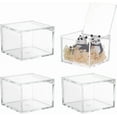 PH 4pcs Clear Acrylic Box 3x3x2.3 Inch Square Cube Container with Lids ...