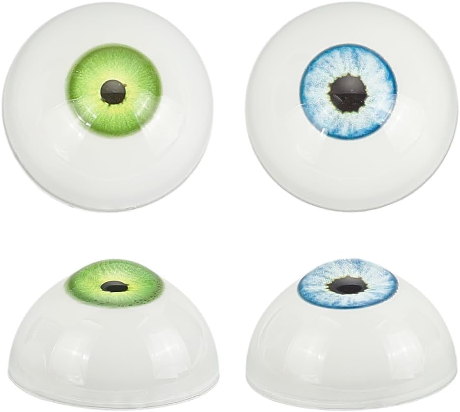 PH 4pcs Realistic Eyes 32mm Scary Eyeballs Acrylic Craft Eyes Half ...