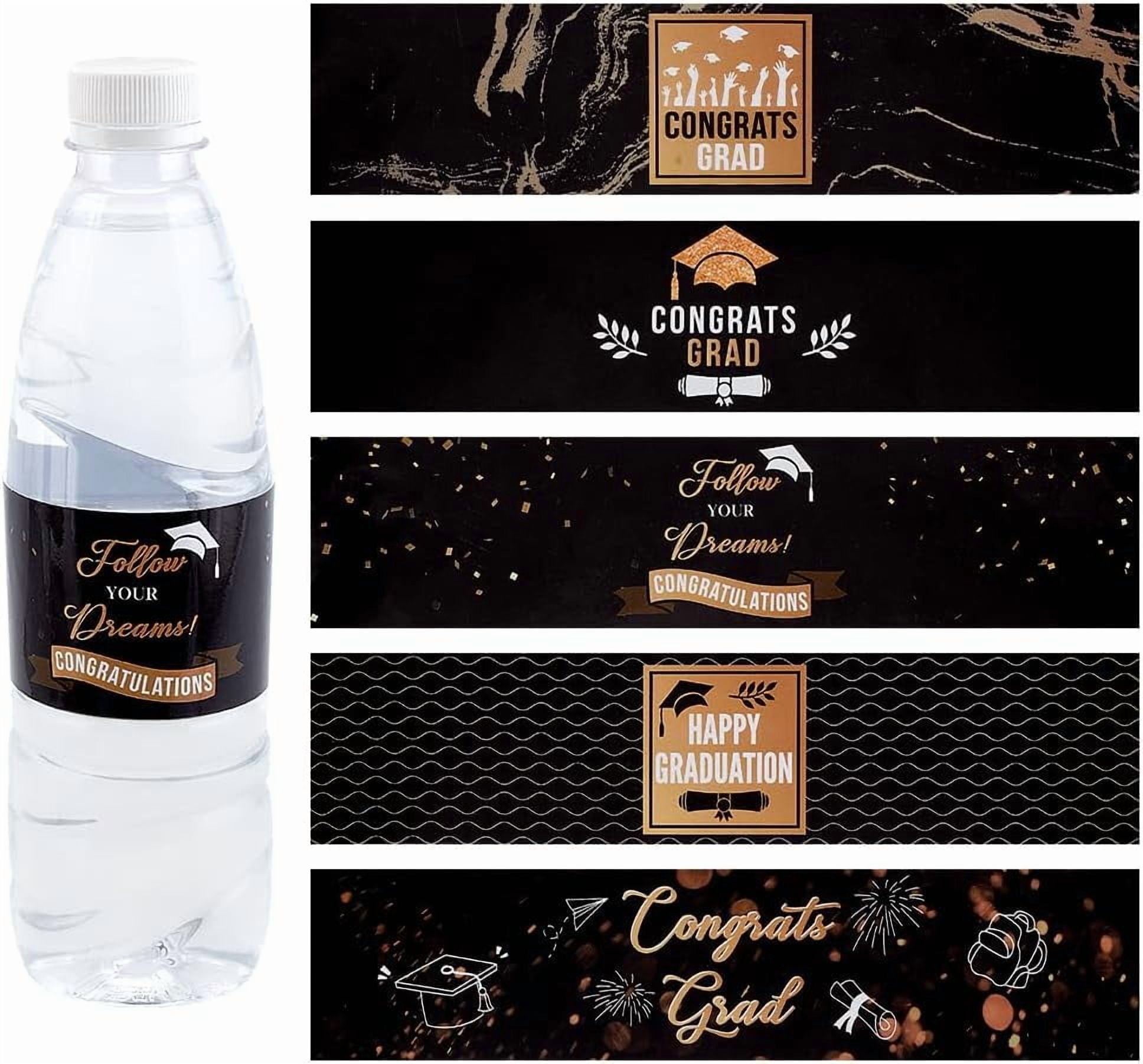 PH 5 Styles Graduation Water Bottle Labels 50pcs Congrats Grad Bottle ...