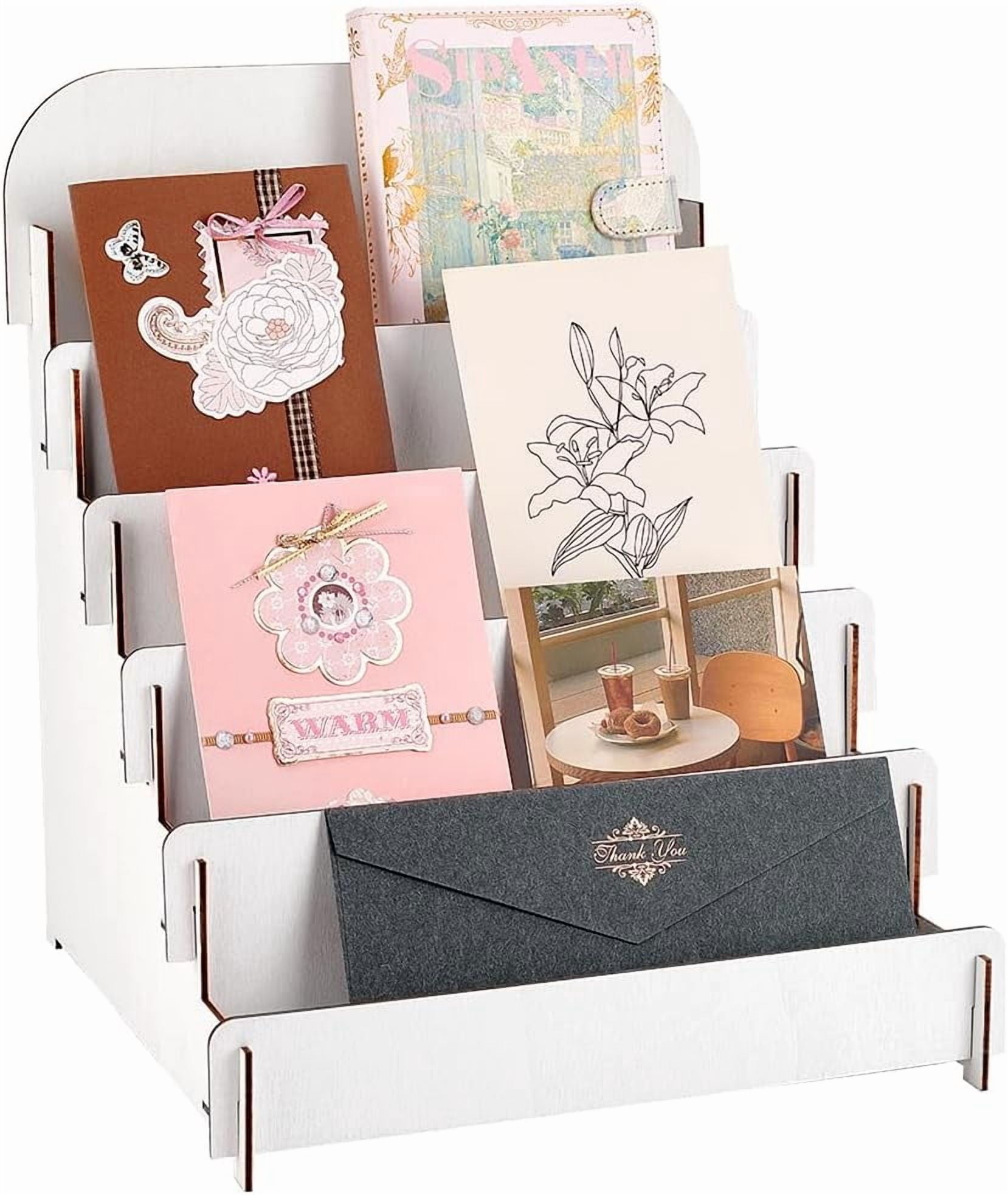PH 5 Tier Card Display Stand Index Card Holder Greeting Card Organizer ...