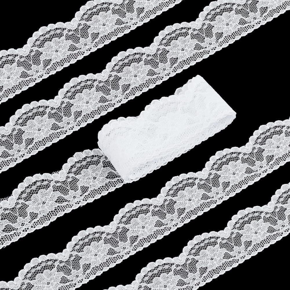 PH 50 Yards 1.4 inch Wide Lace Trim Sewing Lace Ribbon Flower Laces ...