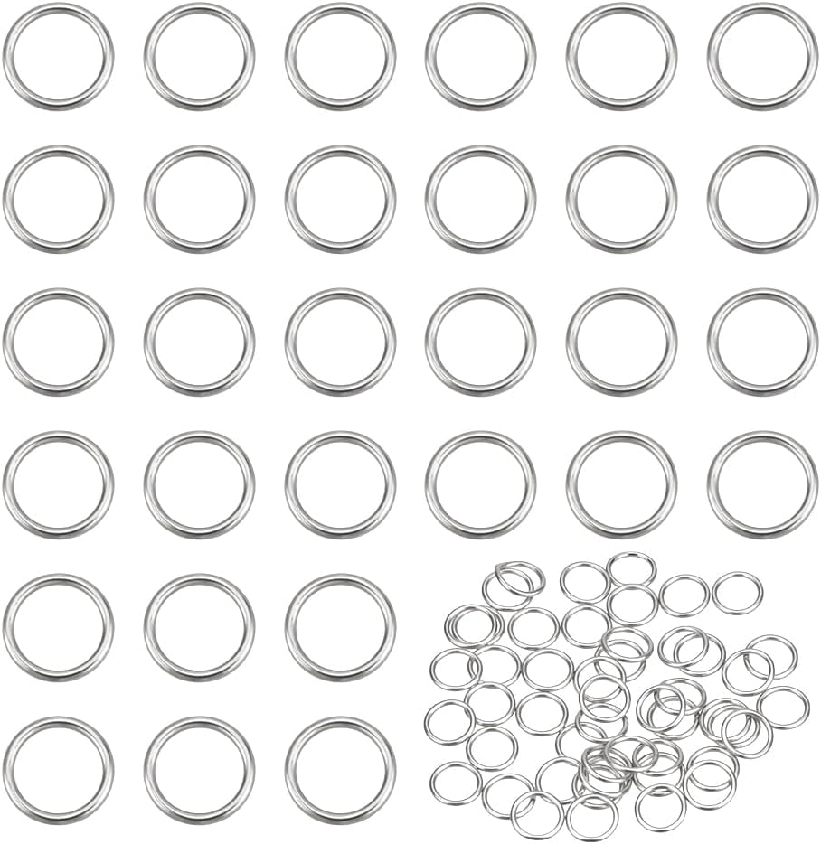 PH 50pcs 925 Sterling Silver Closed Jumps Rings 4mm O Rings Soldered ...
