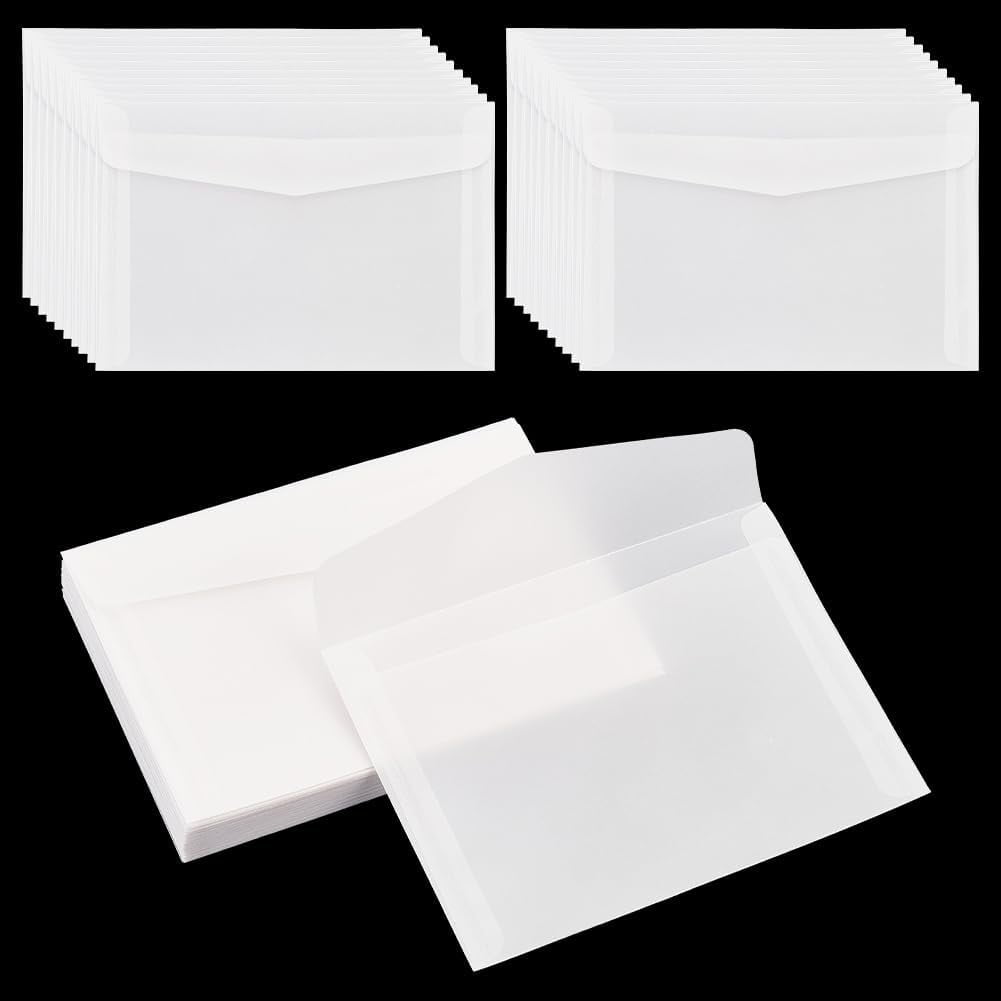 PH 50pcs Translucent Envelopes 6.9x 4.9''/17.5x12.5cm Glassine ...