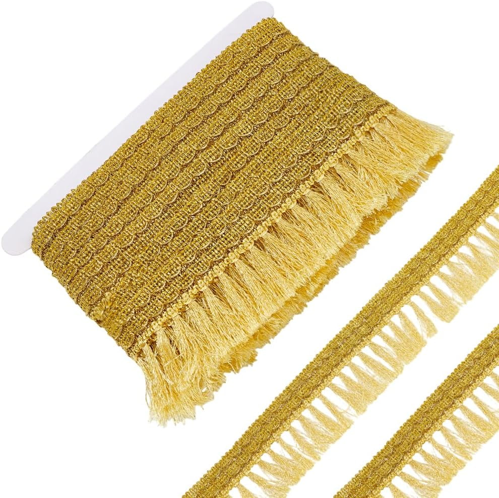 PH 7.5 Yards Gold Tassel Trim Sewing Fringe Trim 2.5" Tassel Ribbon ...