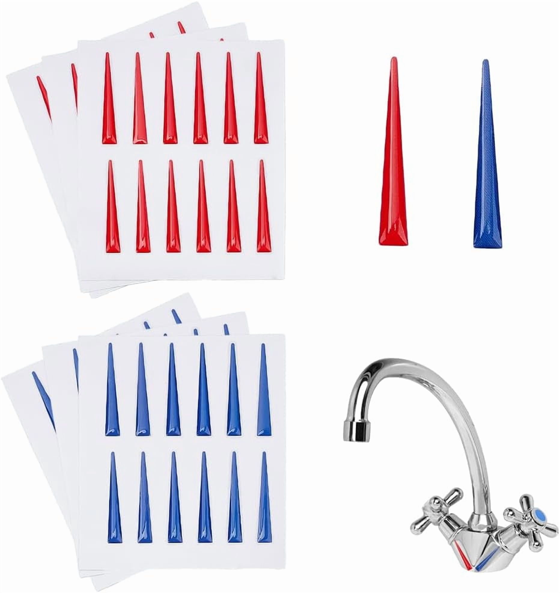 PH 72 Faucet Stickers Hot and Cold Indicator Stickers Blue and Red ...