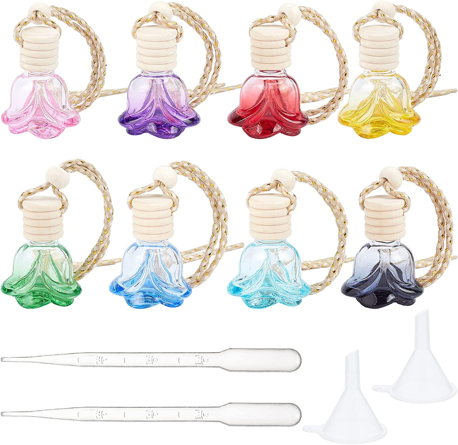 PH 8 Colors Rose Car Hanging Perfume Bottles 10ml Refillable Car Air ...