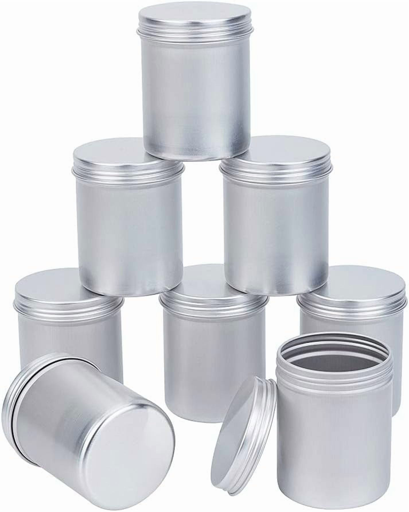 PH 8 Pack 11.8oz Large Cans Tin Jars with Screw Lid Metal Round Tins ...