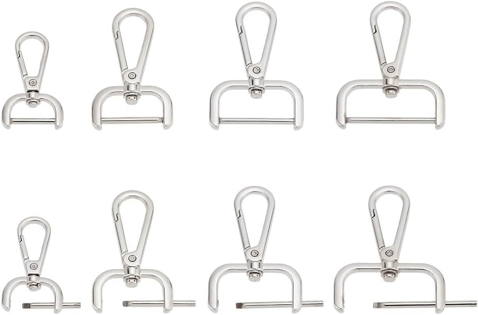 PH 8pcs D-Rings Swivel Snap Hooks 4 Sizes Rotatable Push Gate Clip ...