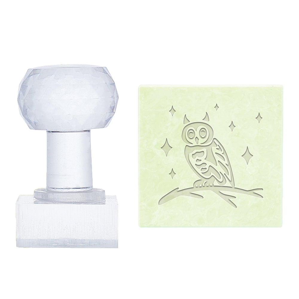 PH Acrylic Soap Stamp Owl Soap Embossing Stamp with Handle Square Soap ...