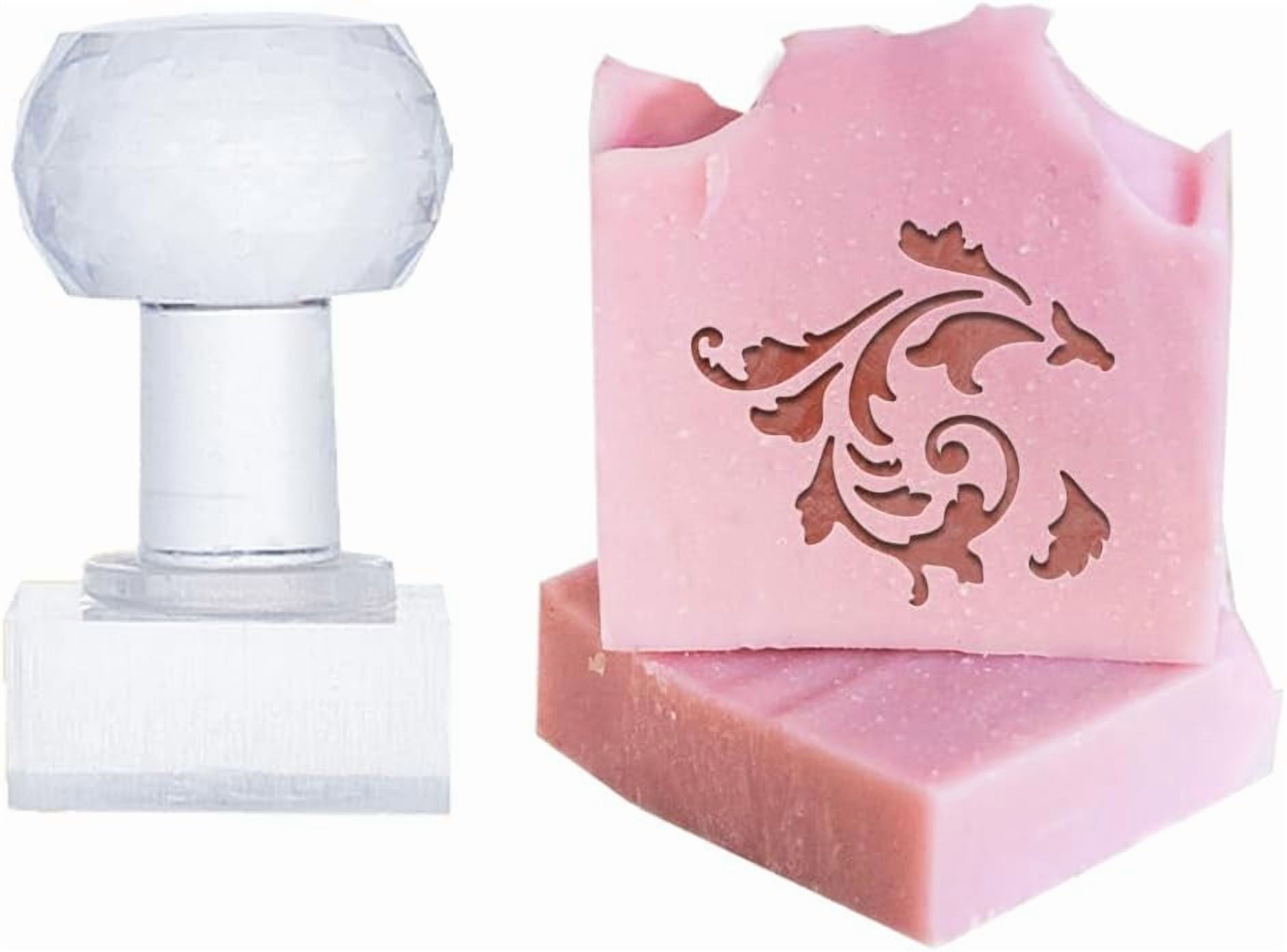 PH Acrylic Stamp Soap Embossing Stamp Flower Soap Stamp with Handle ...