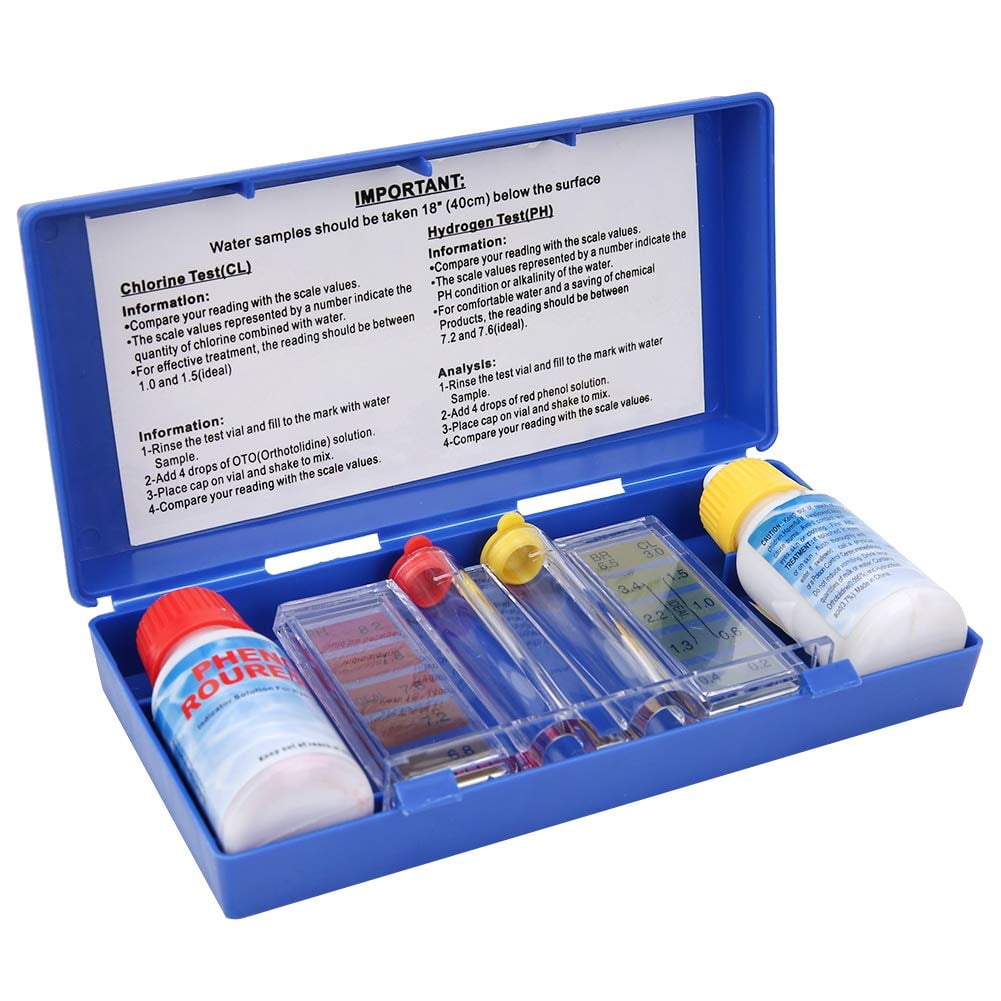 PH Chlorine Water Quality Pool Test Kit, Swimming Pool Tester Home ...