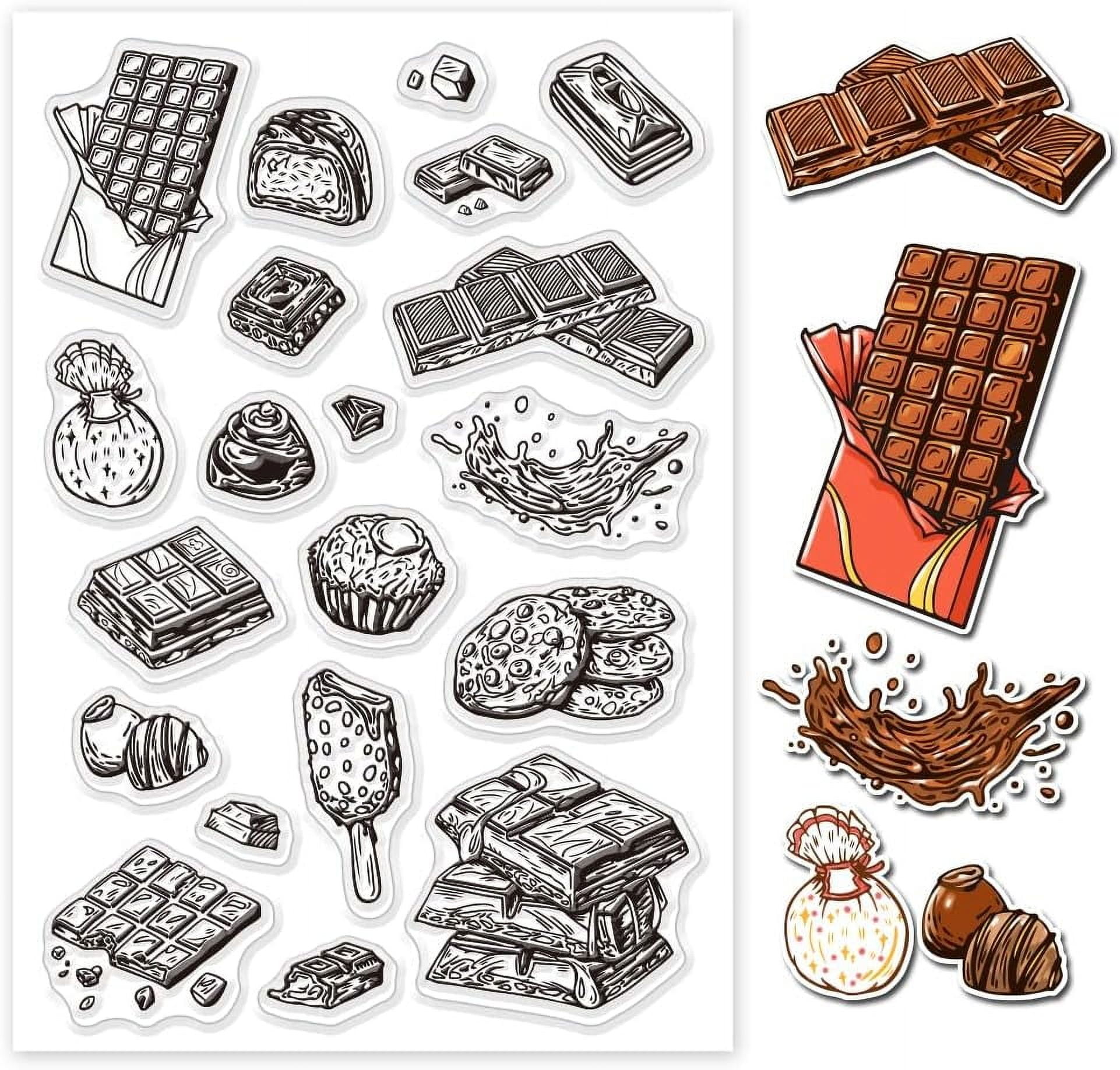 PH Chocolate Transparent Stamps - PVC Plastic Clear Stamps for Dessert ...
