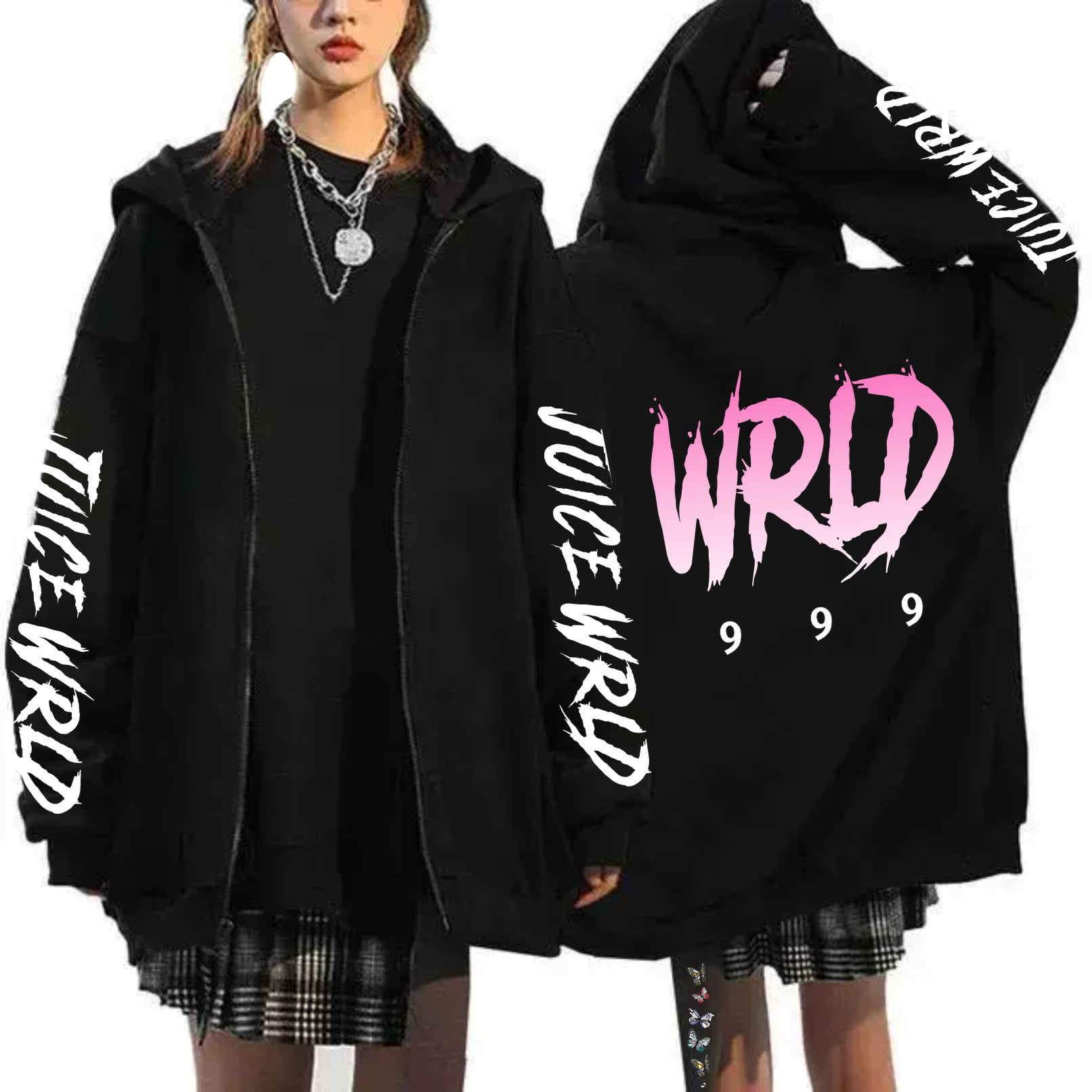 PH DOUBLE L Juice Hoodie Zip-Up Casual Hooded Rapper Sweatshirt, Ivan ...