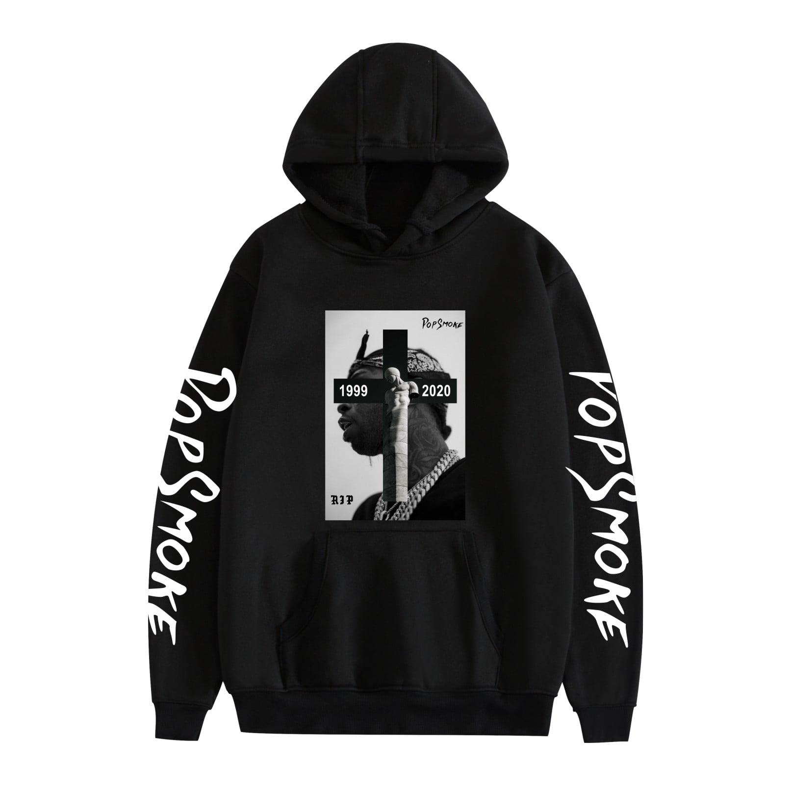 PH DOUBLE L Pop rapper smoke print fashion loose unisex hooded ...