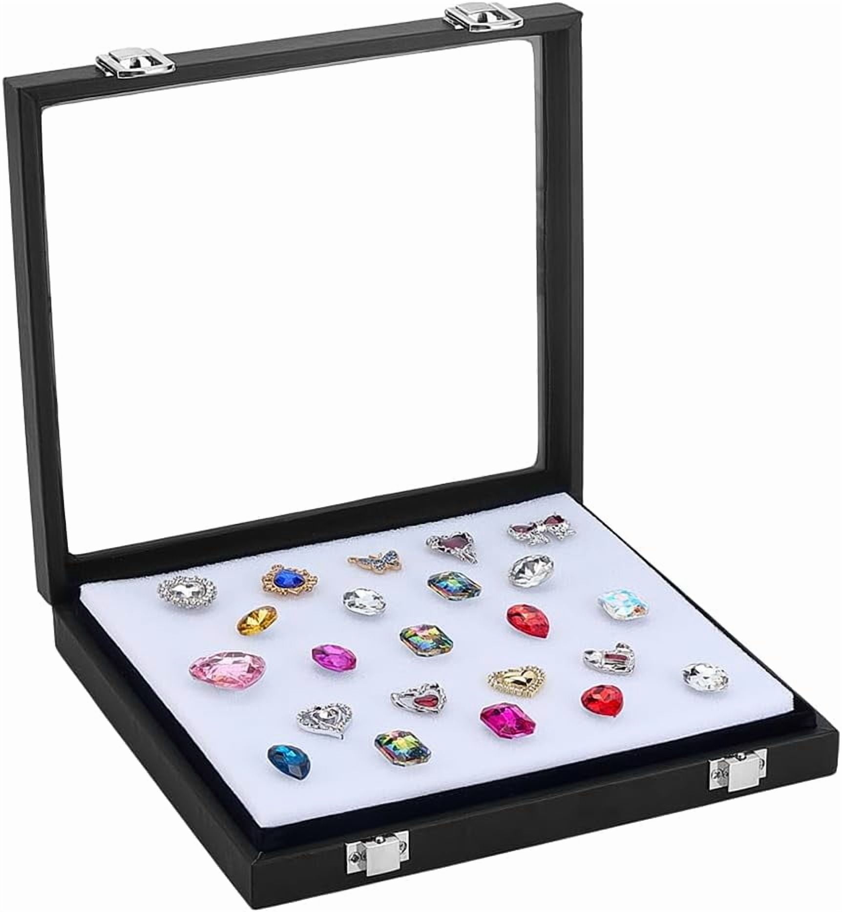 PH Diamond Storage Box Leather Jewelry Display Case Gemstone Display ...