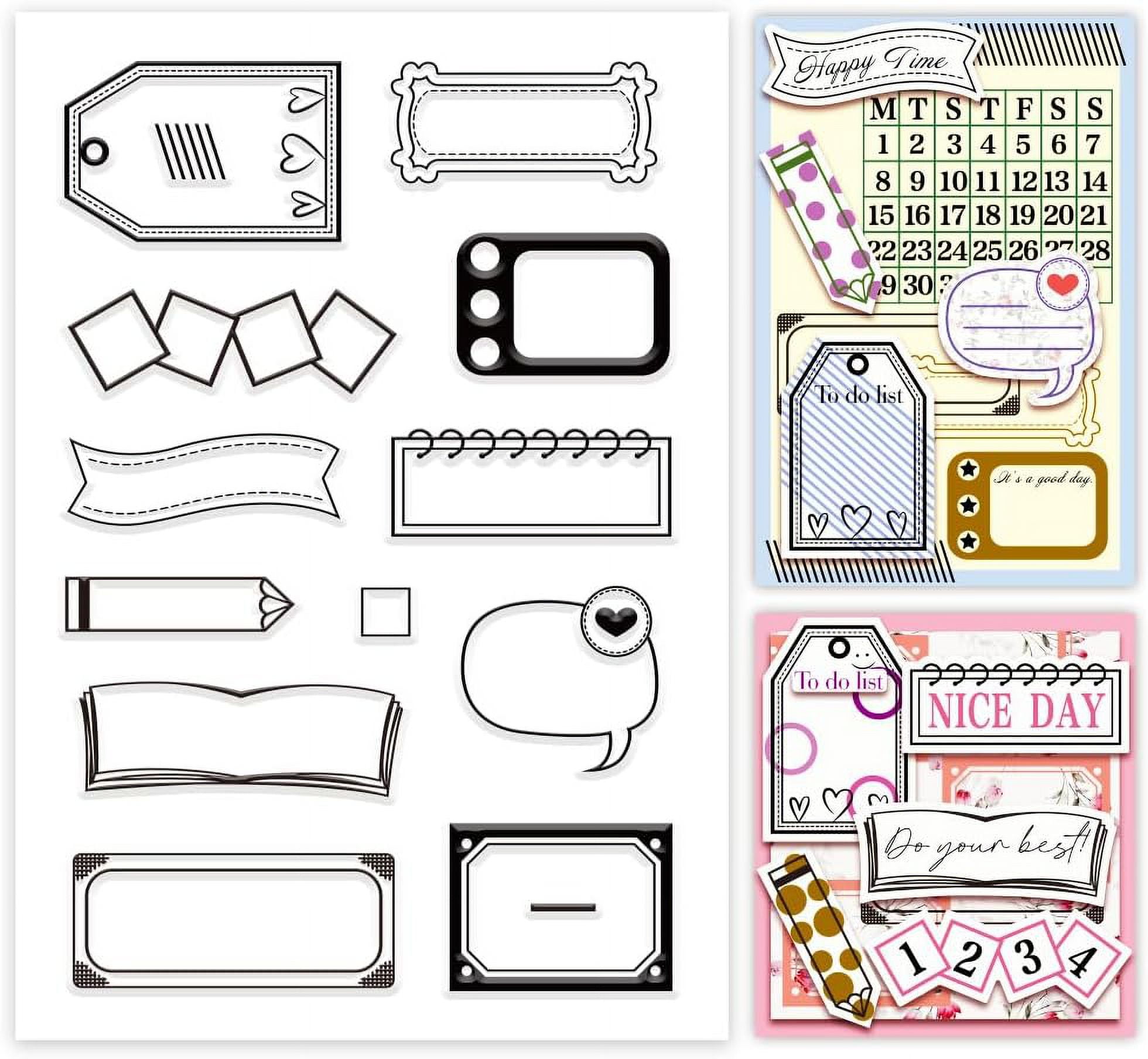 PH Diary Tags Clear Stamps Handbook Frame Silicone Stamp Transparent ...