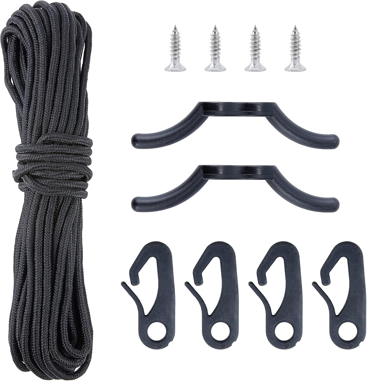 PH Flagpole Rope with Clips Kit 15m/49.2 Feet Nylon Halyard Rope with ...