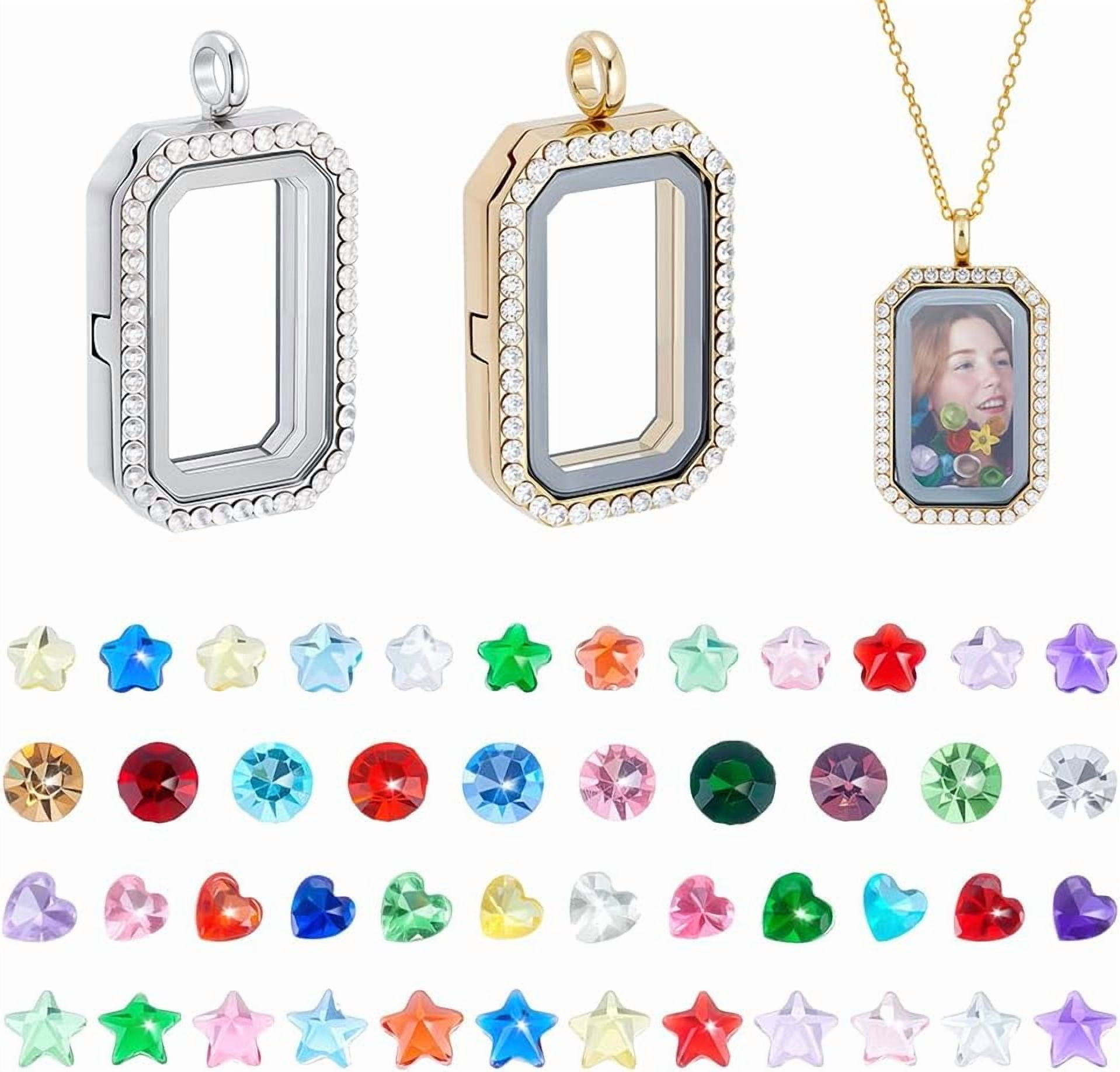 PH Golden Locket Necklace Charm Platinum Floating Pendant Rectangle ...
